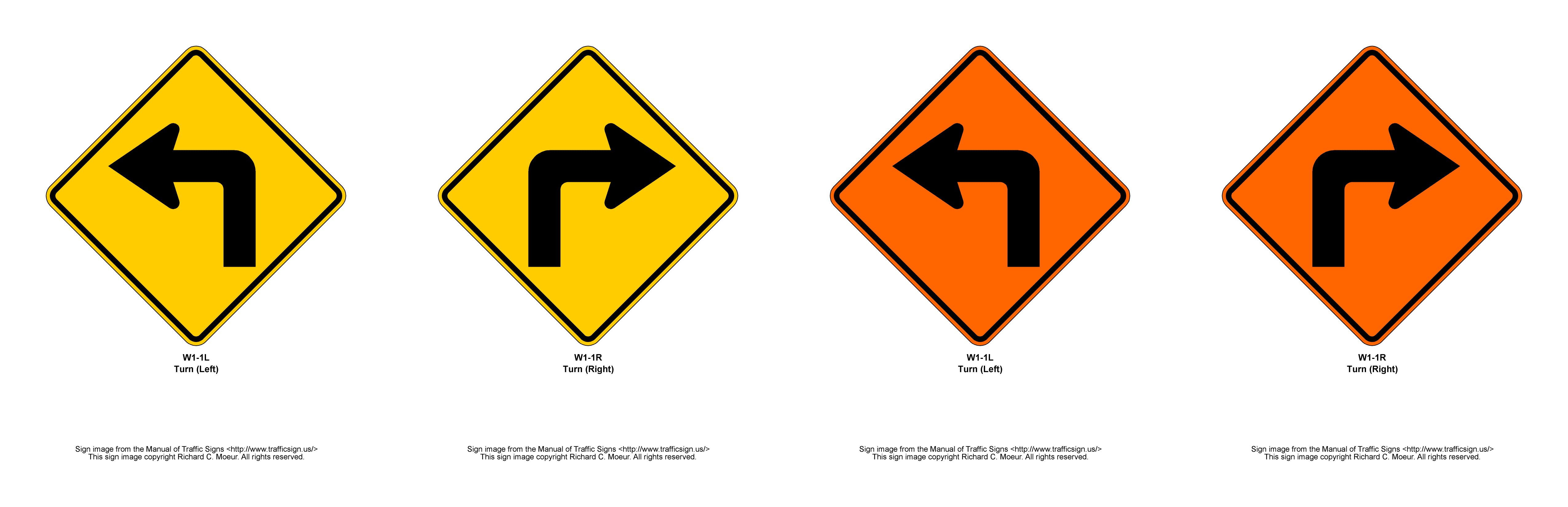 Manual of Traffic Signs - W1 Series Signs