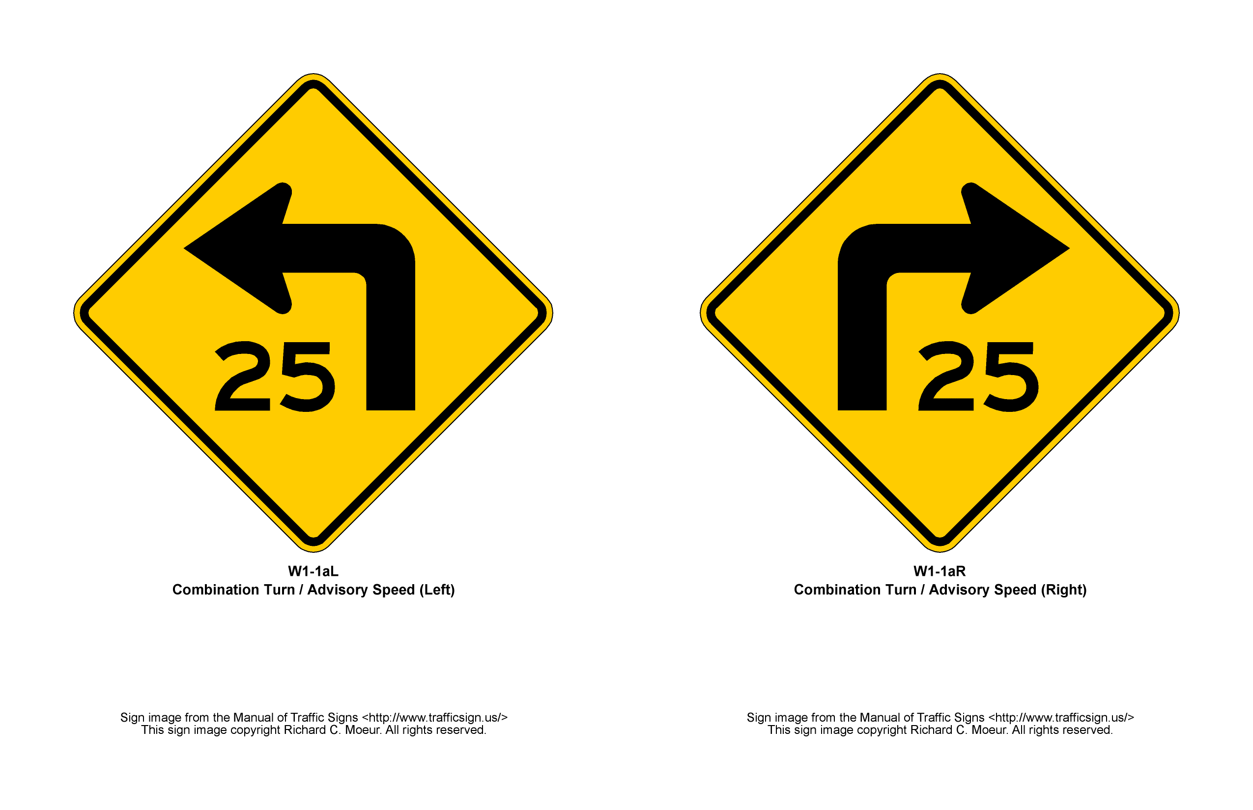 Manual of Traffic Signs - W1 Series Signs