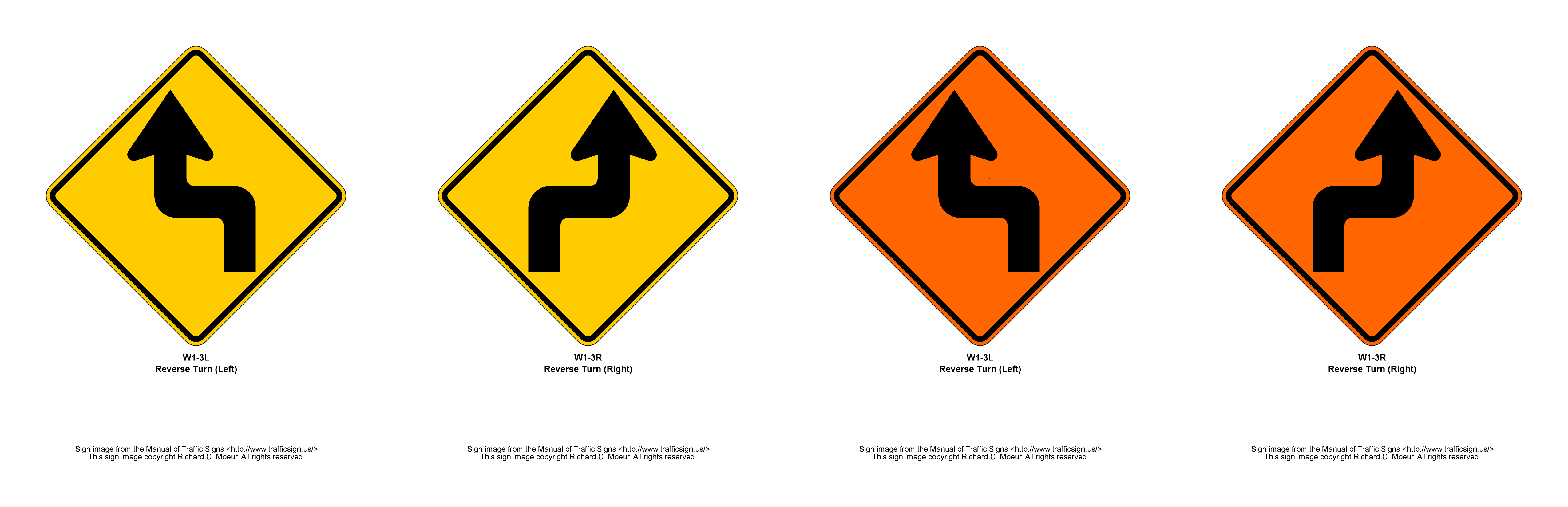 Manual of Traffic Signs - W1 Series Signs