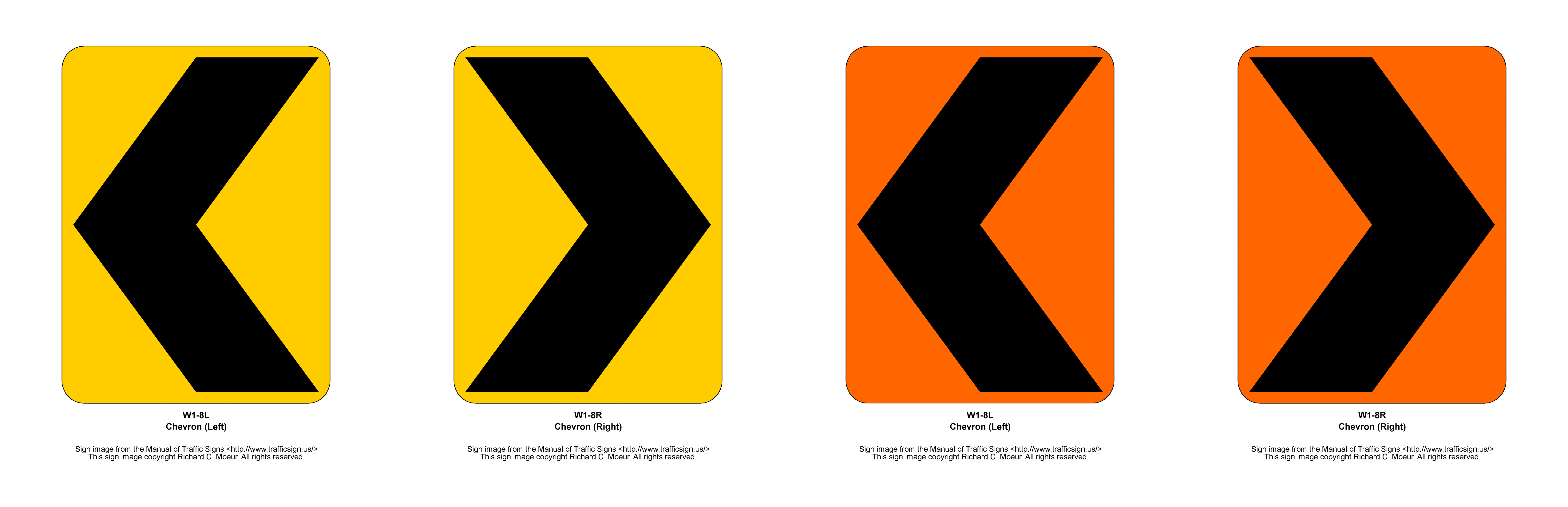 Manual of Traffic Signs - W1 Series Signs