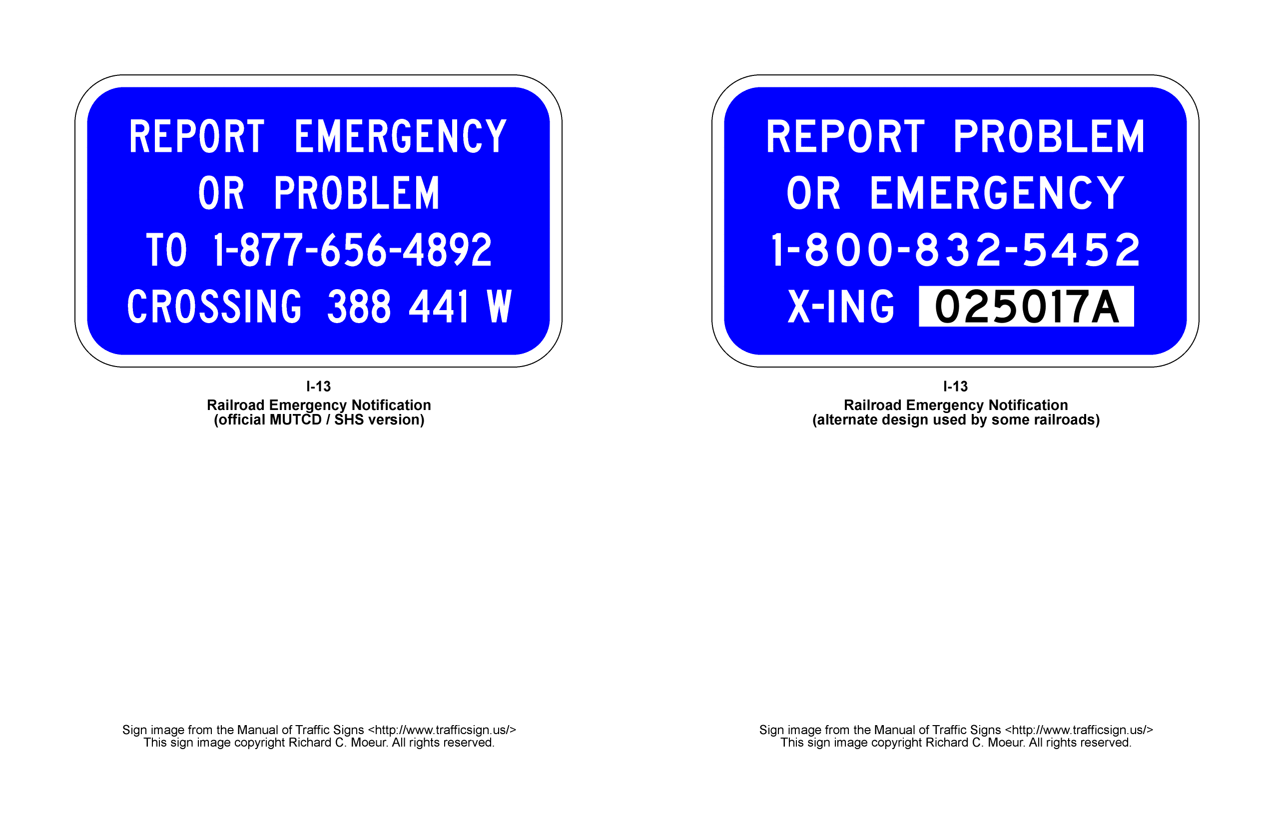 Manual of Traffic Signs - Railroad and Light Rail Signs