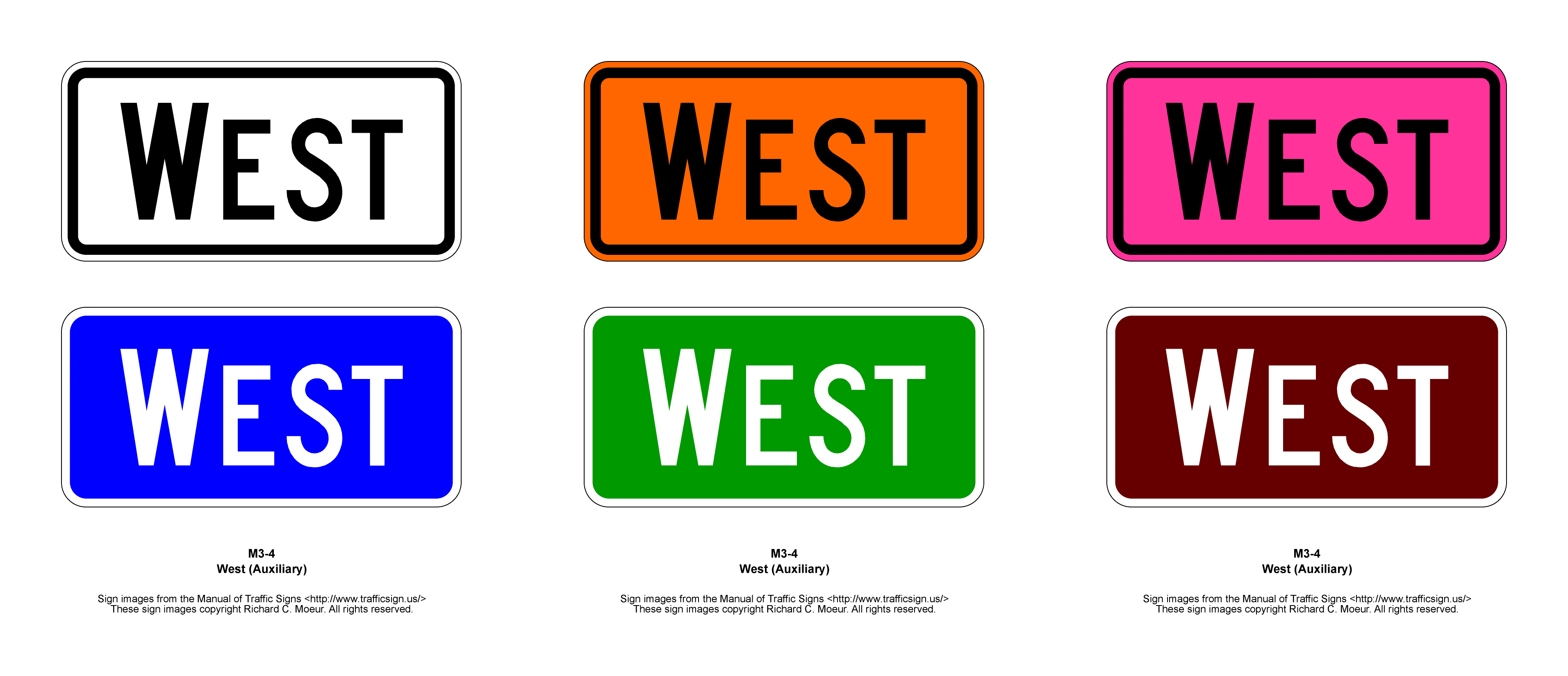 Manual of Traffic Signs - M3 Series Signs