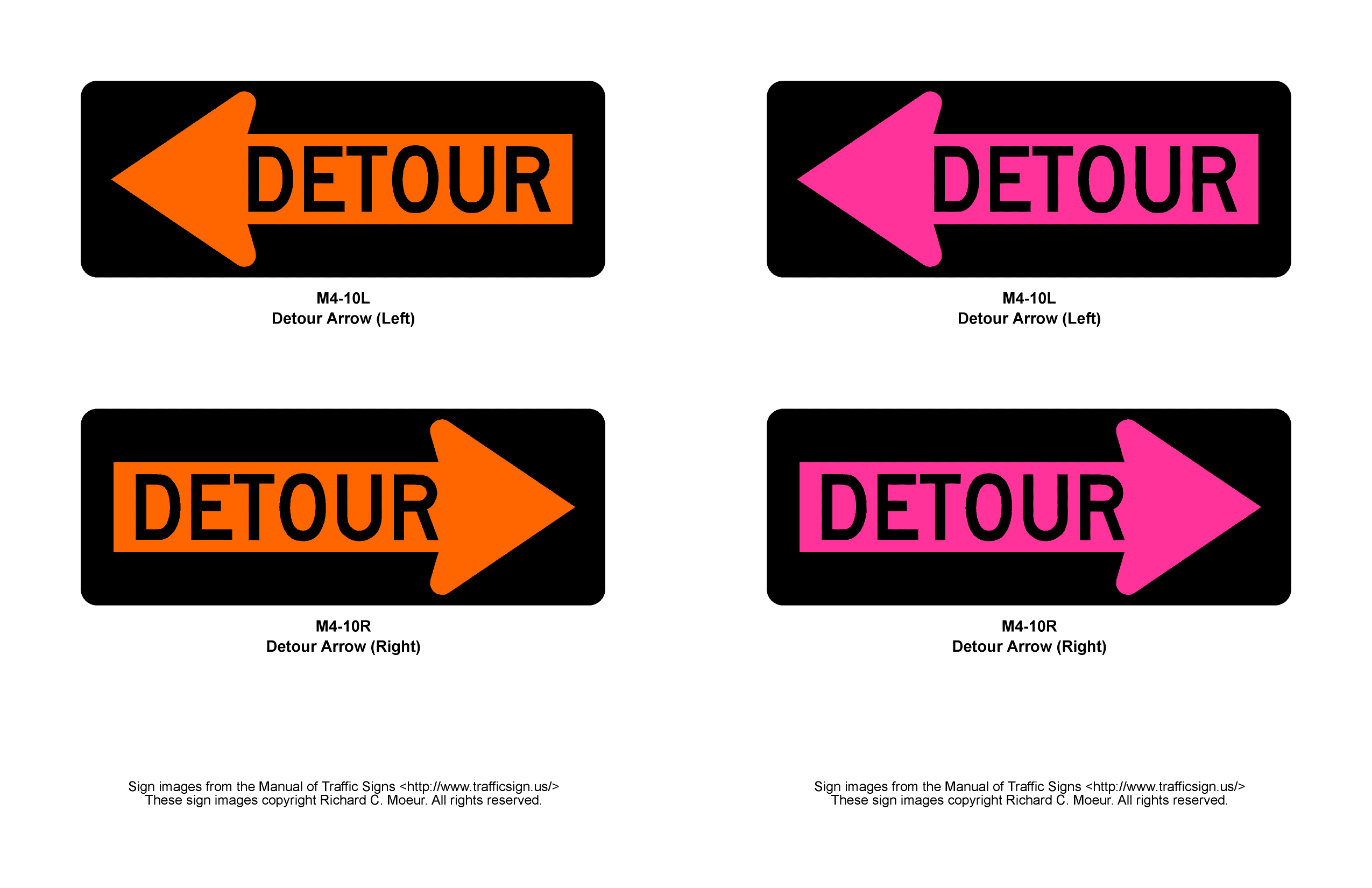 Manual of Traffic Signs - M4 Series Signs