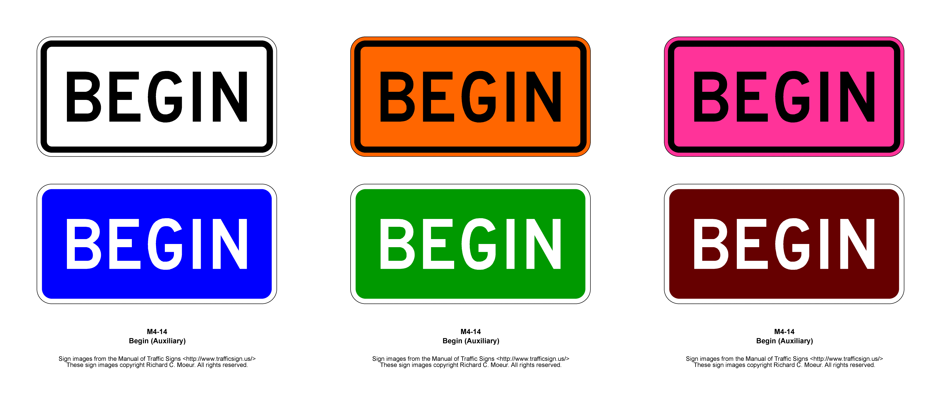Manual of Traffic Signs - M4 Series Signs