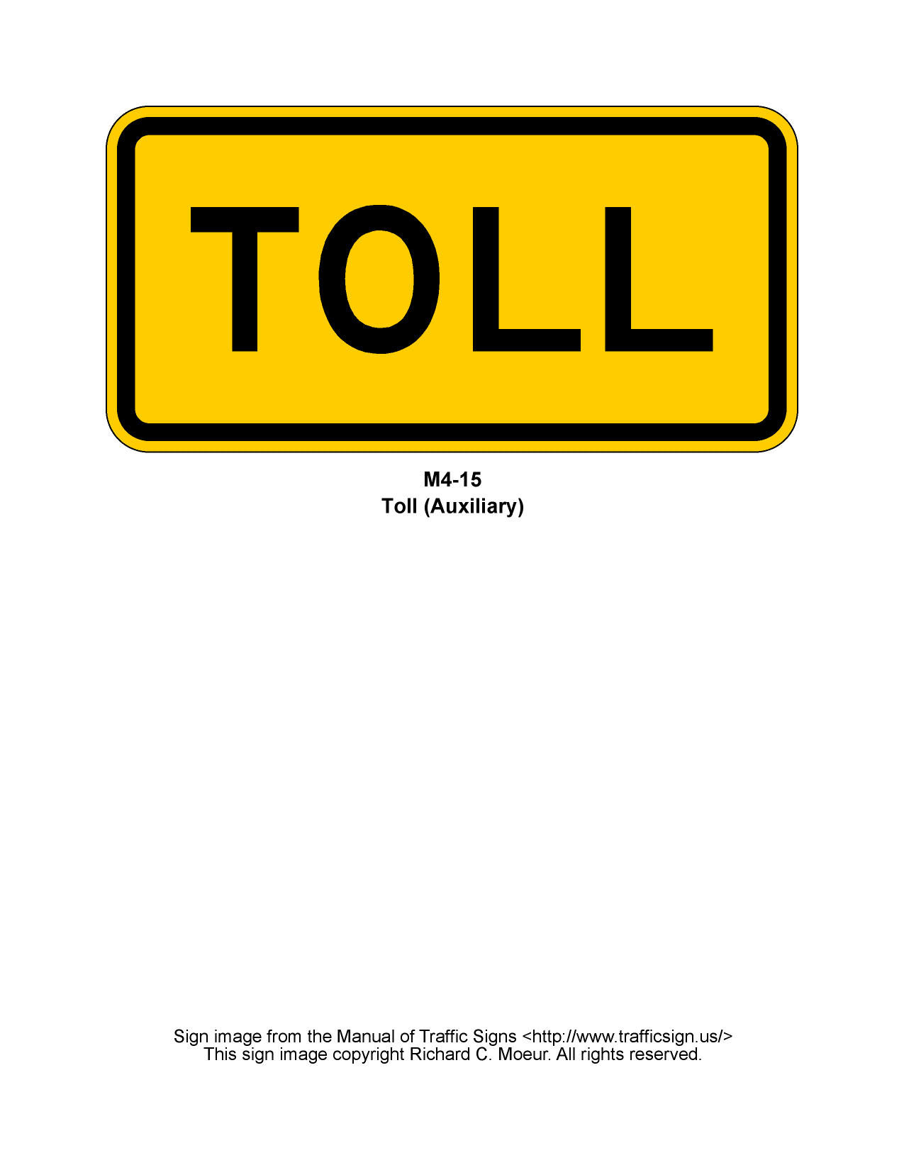 Manual of Traffic Signs - M4 Series Signs