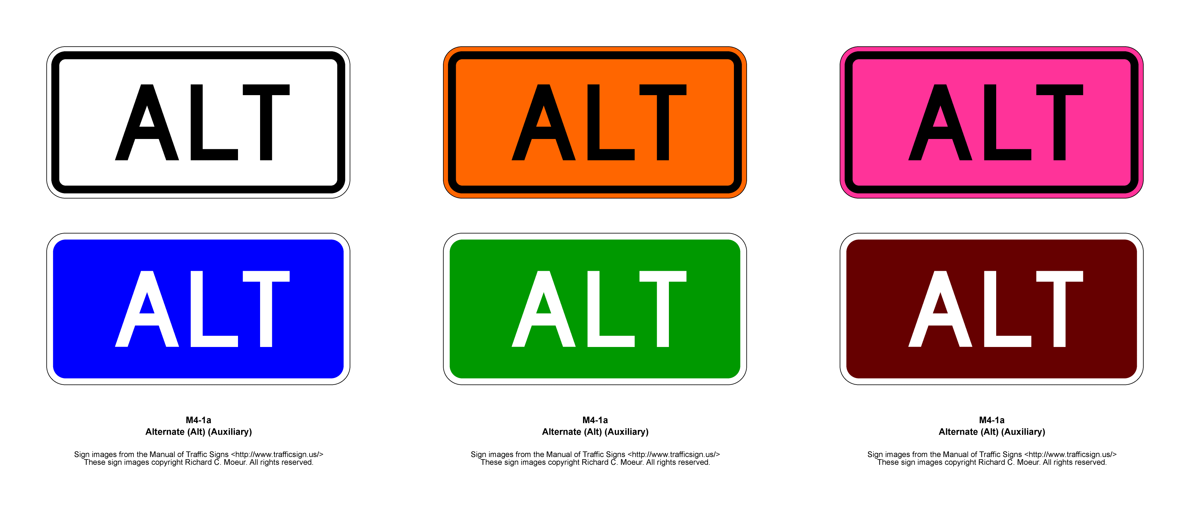 Manual of Traffic Signs - M4 Series Signs