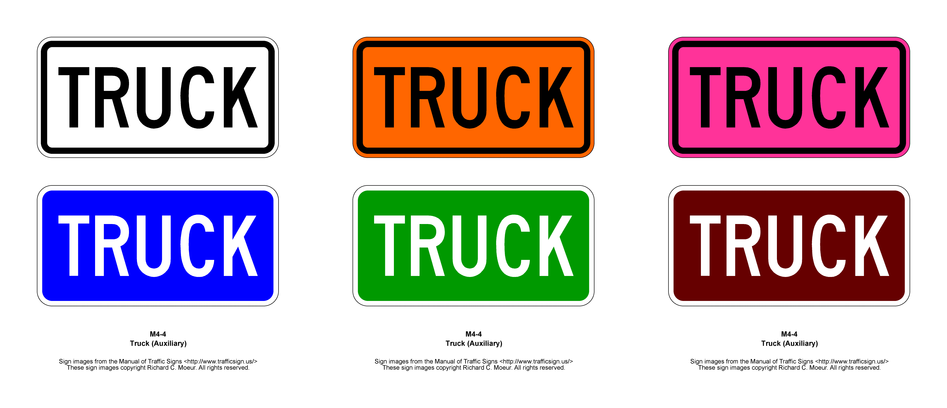 Manual of Traffic Signs - M4 Series Signs