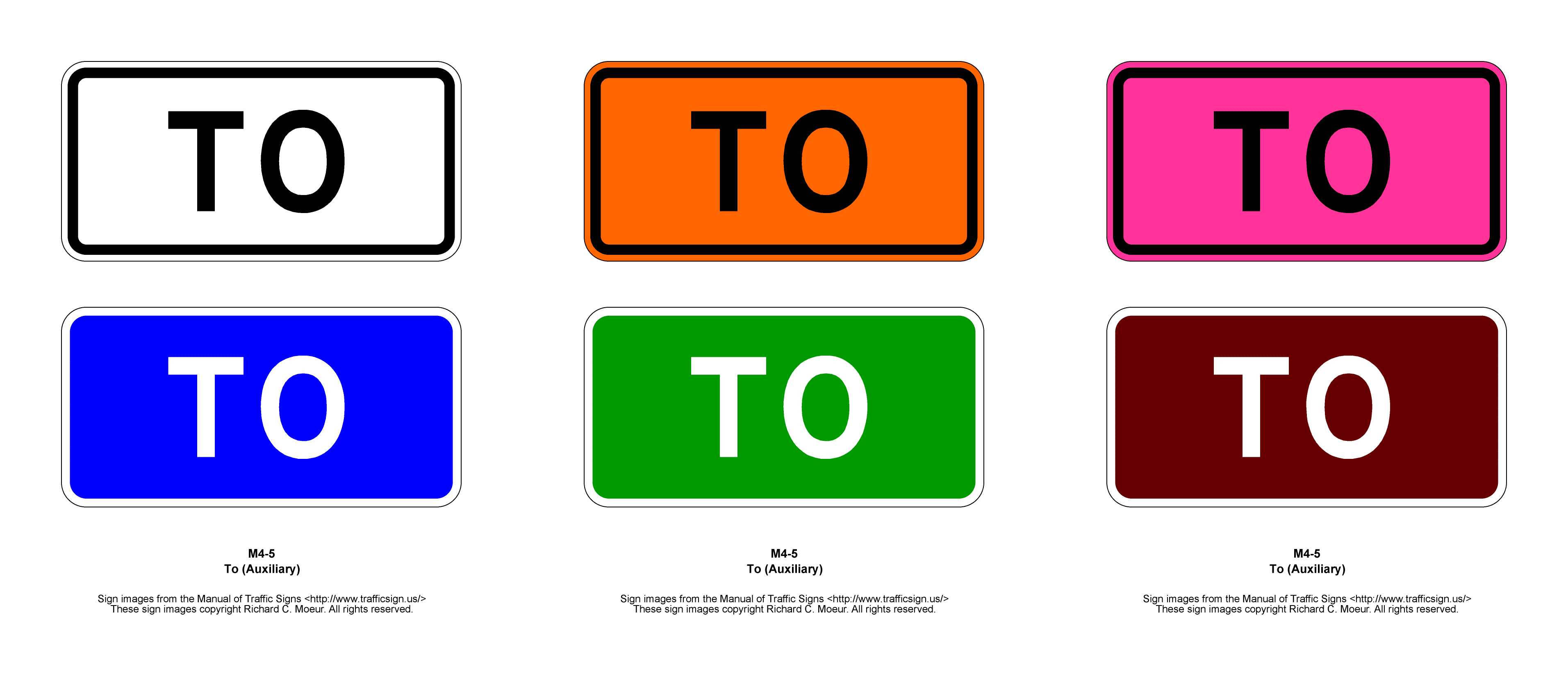Manual of Traffic Signs - M4 Series Signs