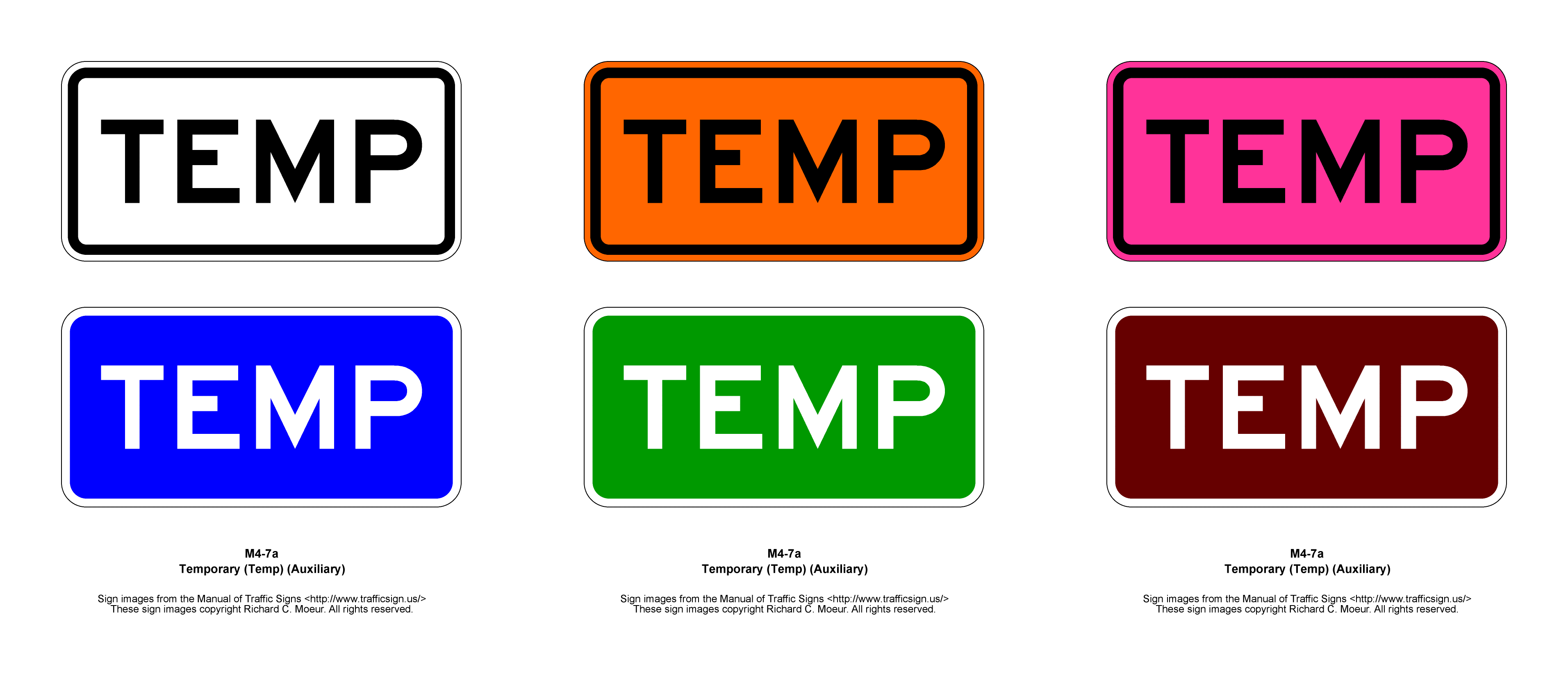 Manual of Traffic Signs - M4 Series Signs