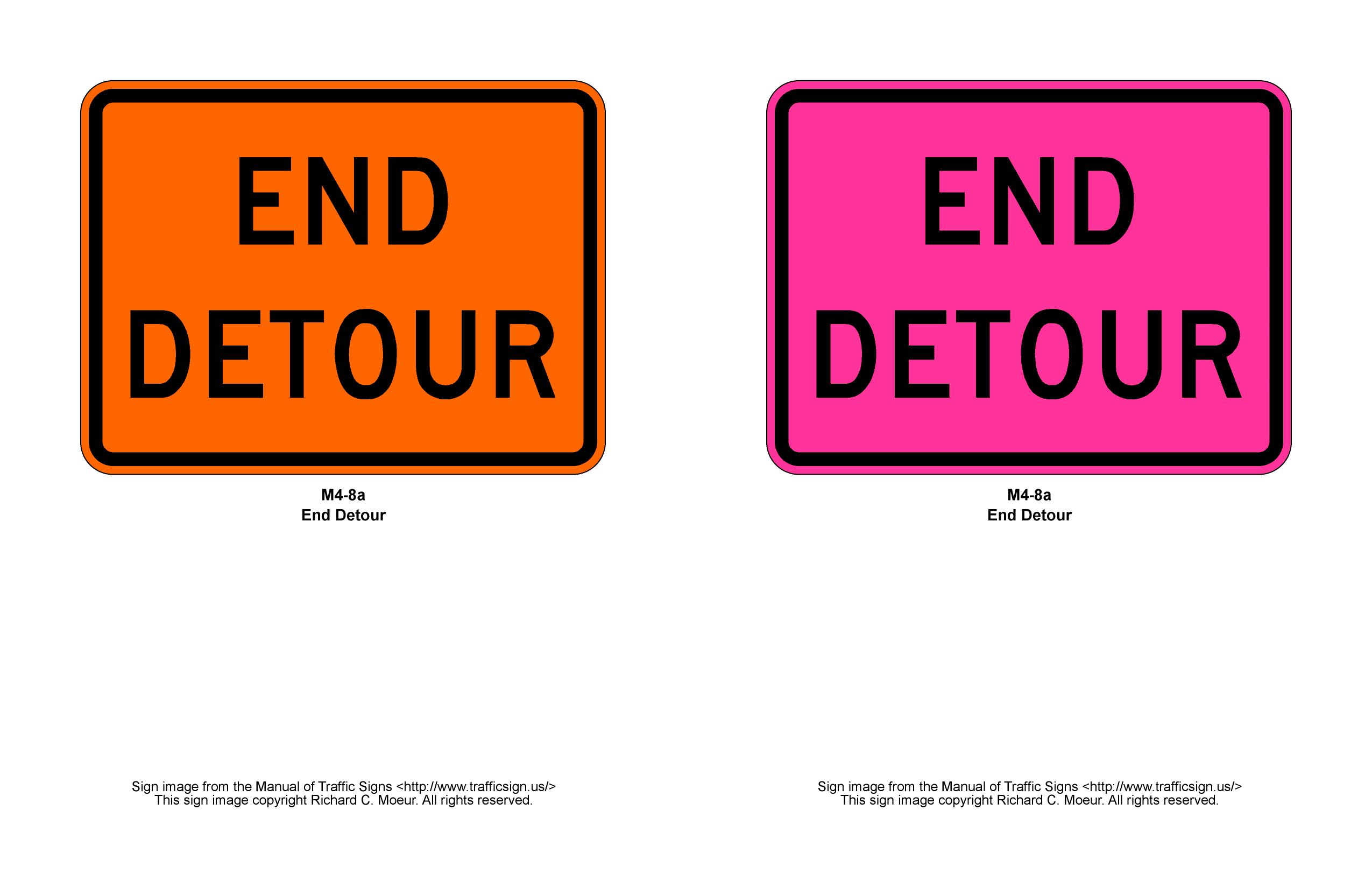 Manual of Traffic Signs - M4 Series Signs