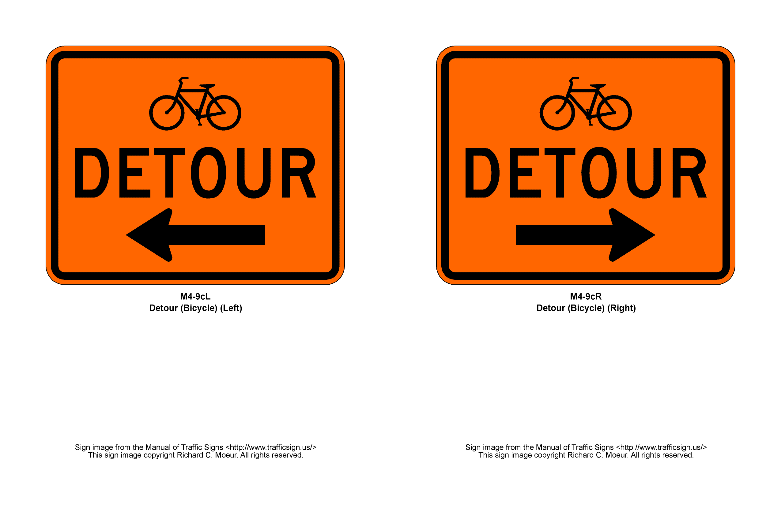 Manual of Traffic Signs - M4 Series Signs