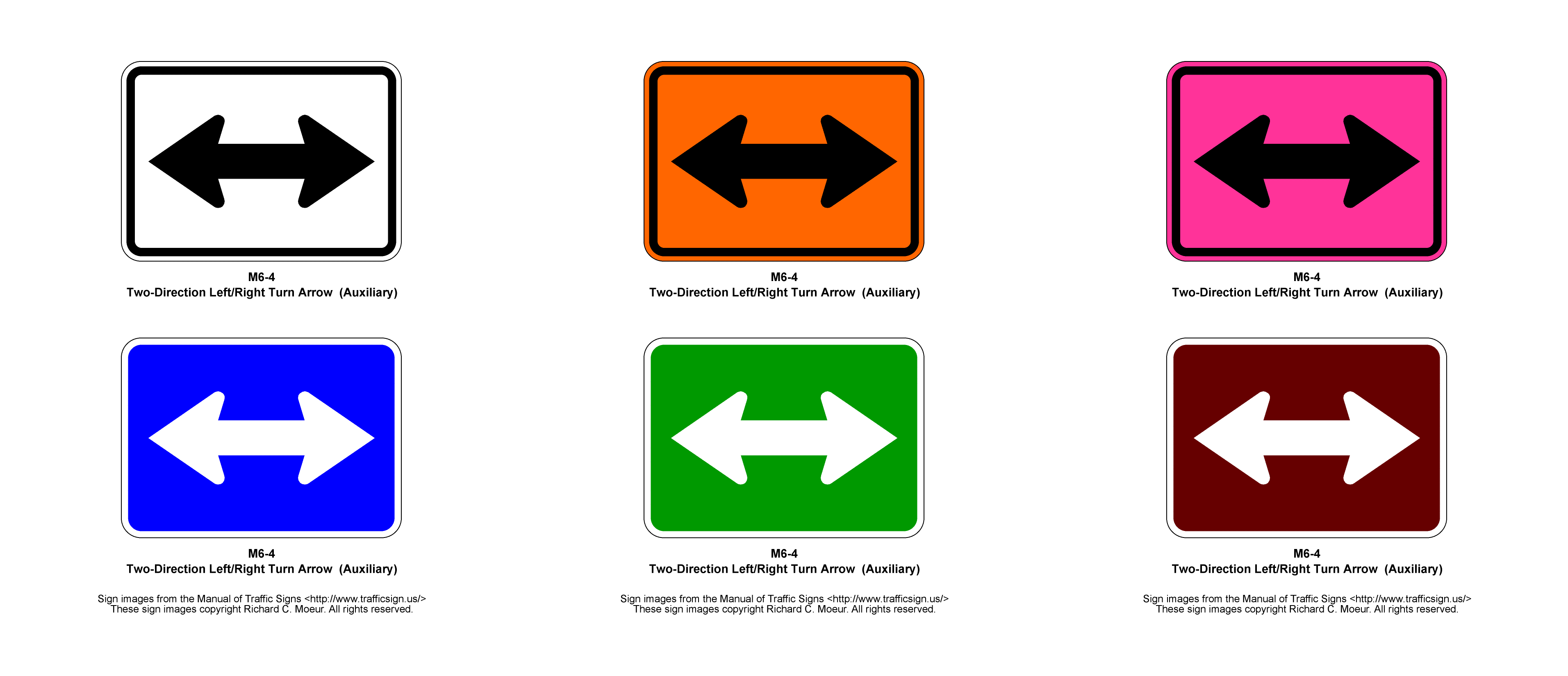 Manual of Traffic Signs - M6 Series Signs
