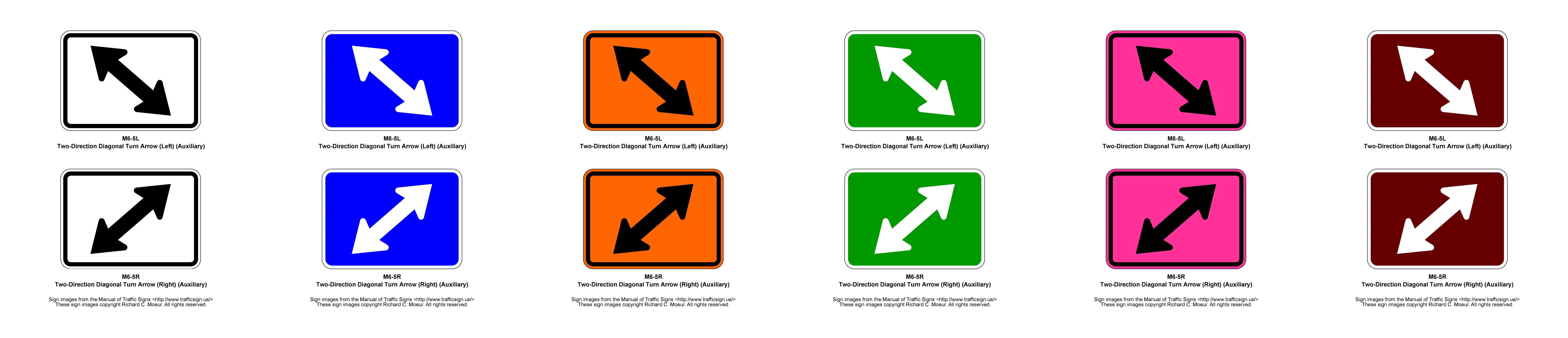 Manual of Traffic Signs - M6 Series Signs
