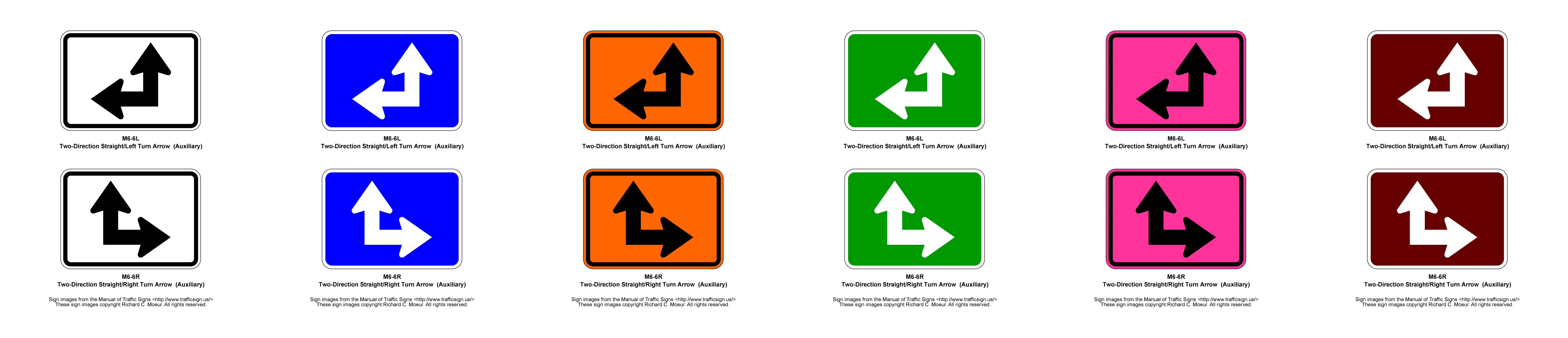 Manual of Traffic Signs - M6 Series Signs