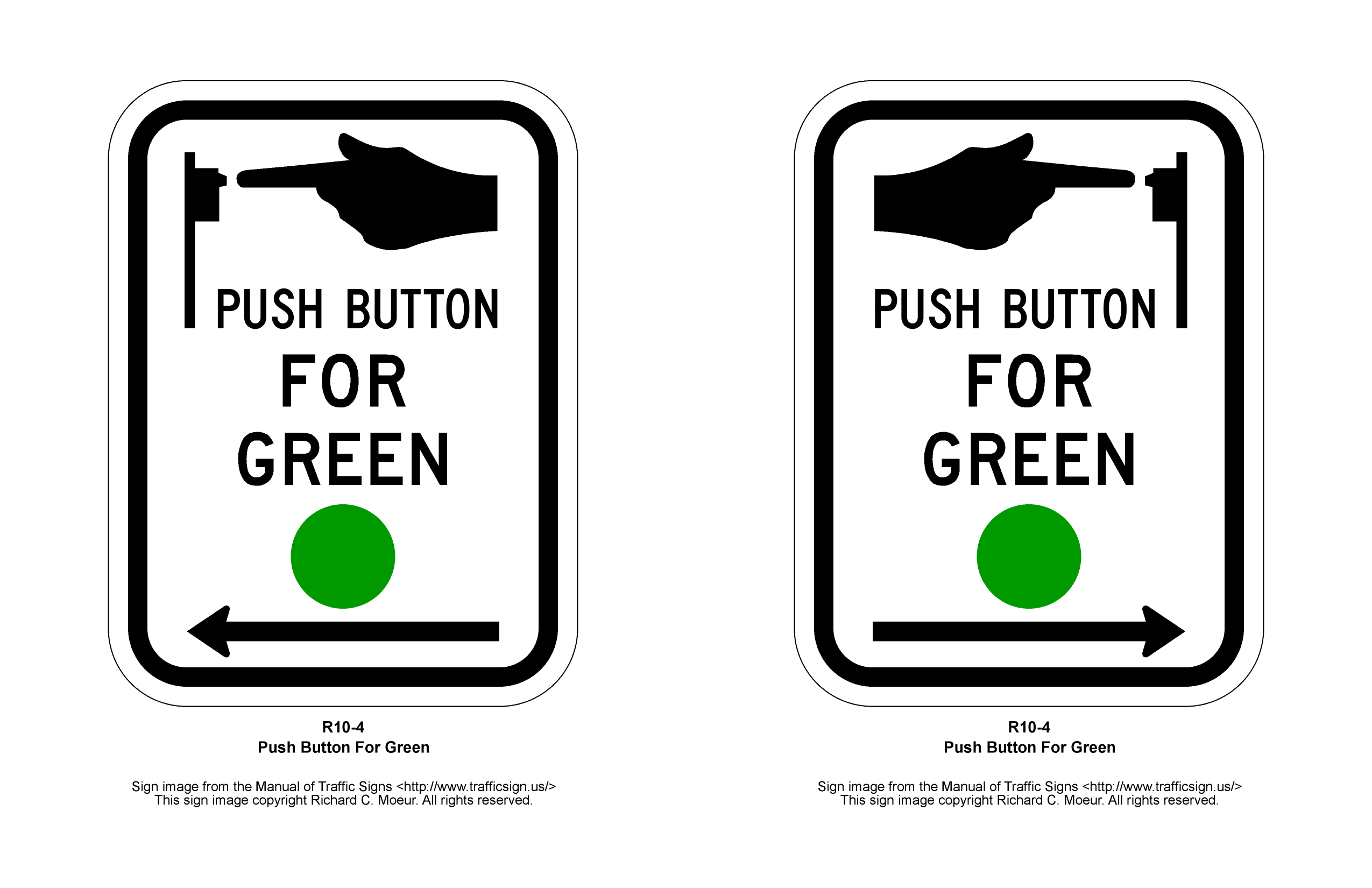 Manual of Traffic Signs - R10 Series Signs
