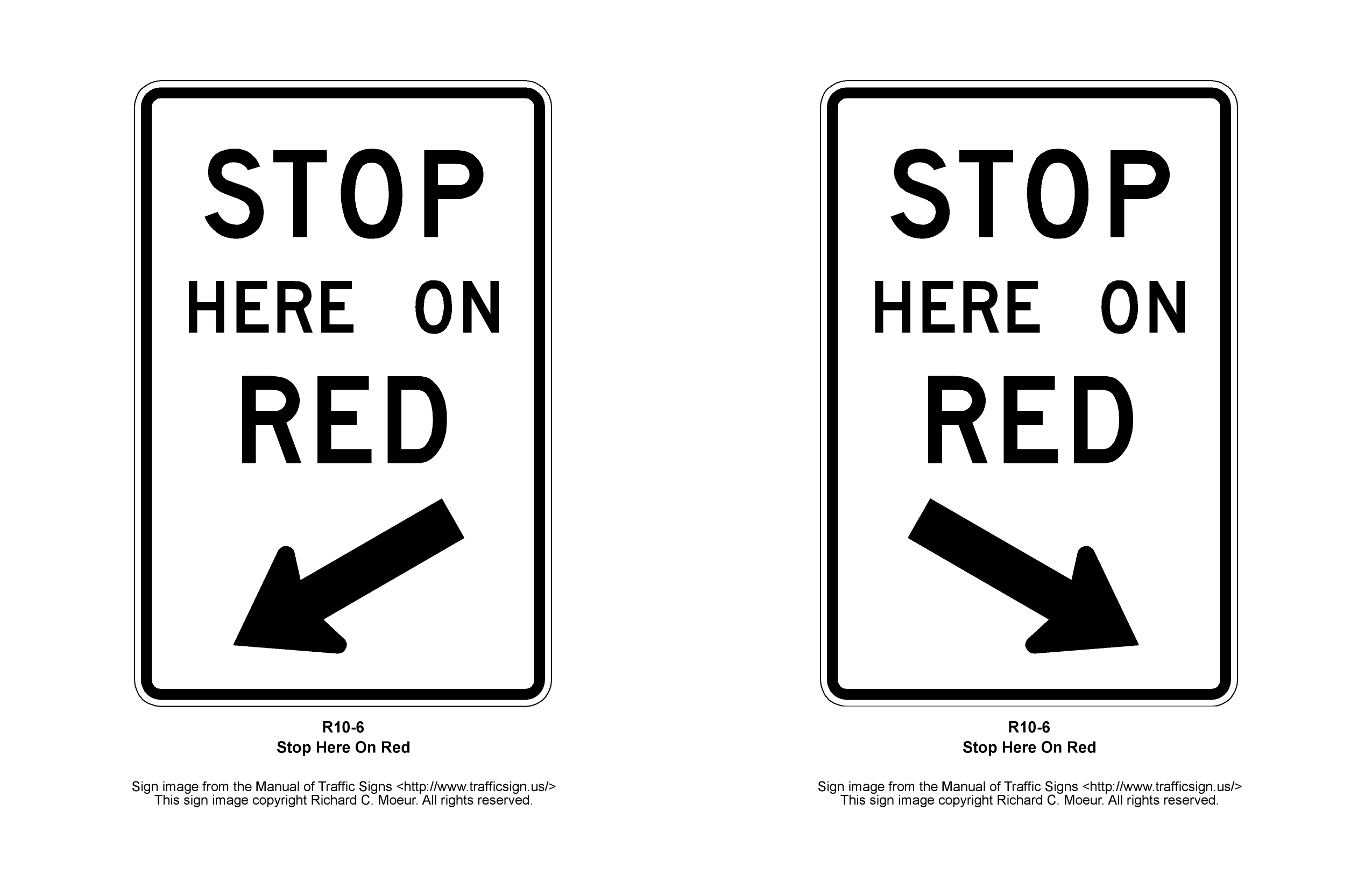 Manual of Traffic Signs - R10 Series Signs