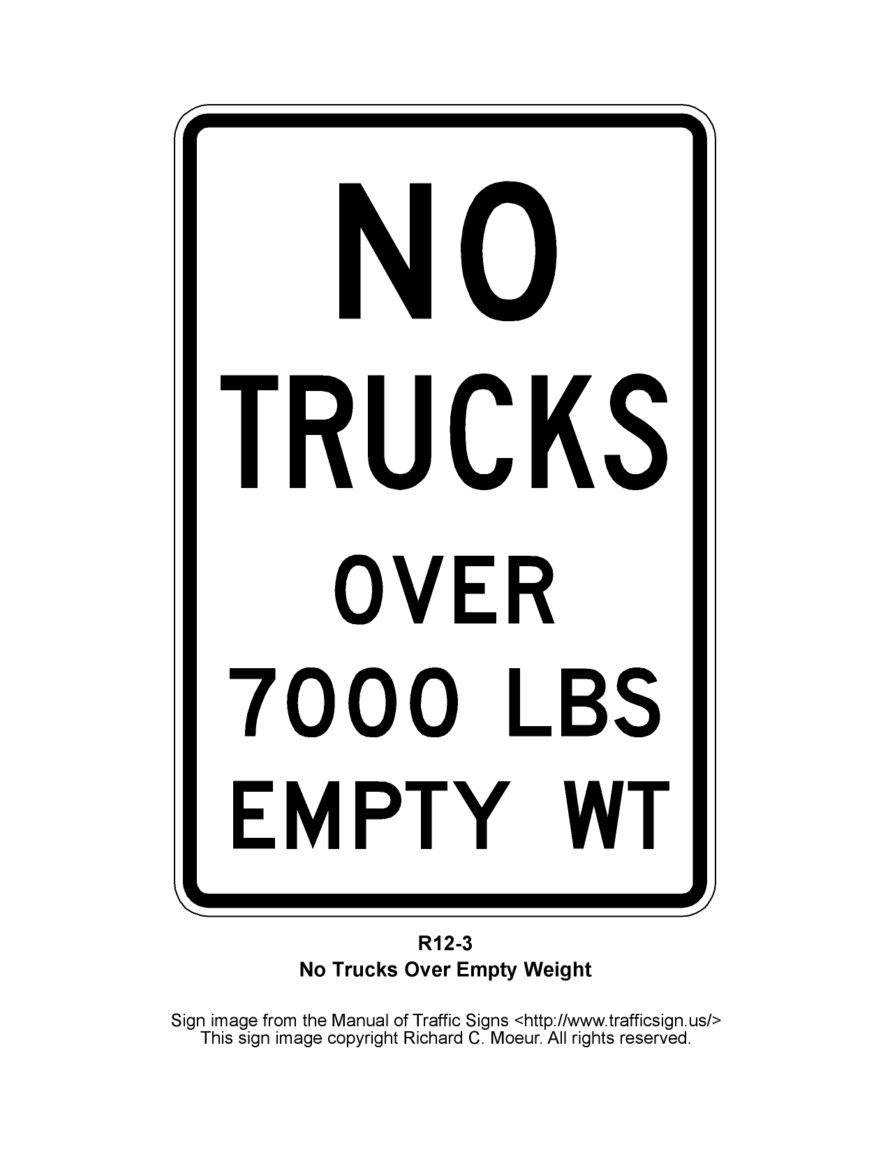 Manual of Traffic Signs - R12 Series Signs