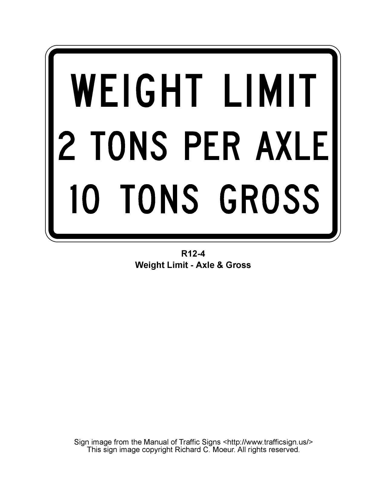 Manual of Traffic Signs - R12 Series Signs