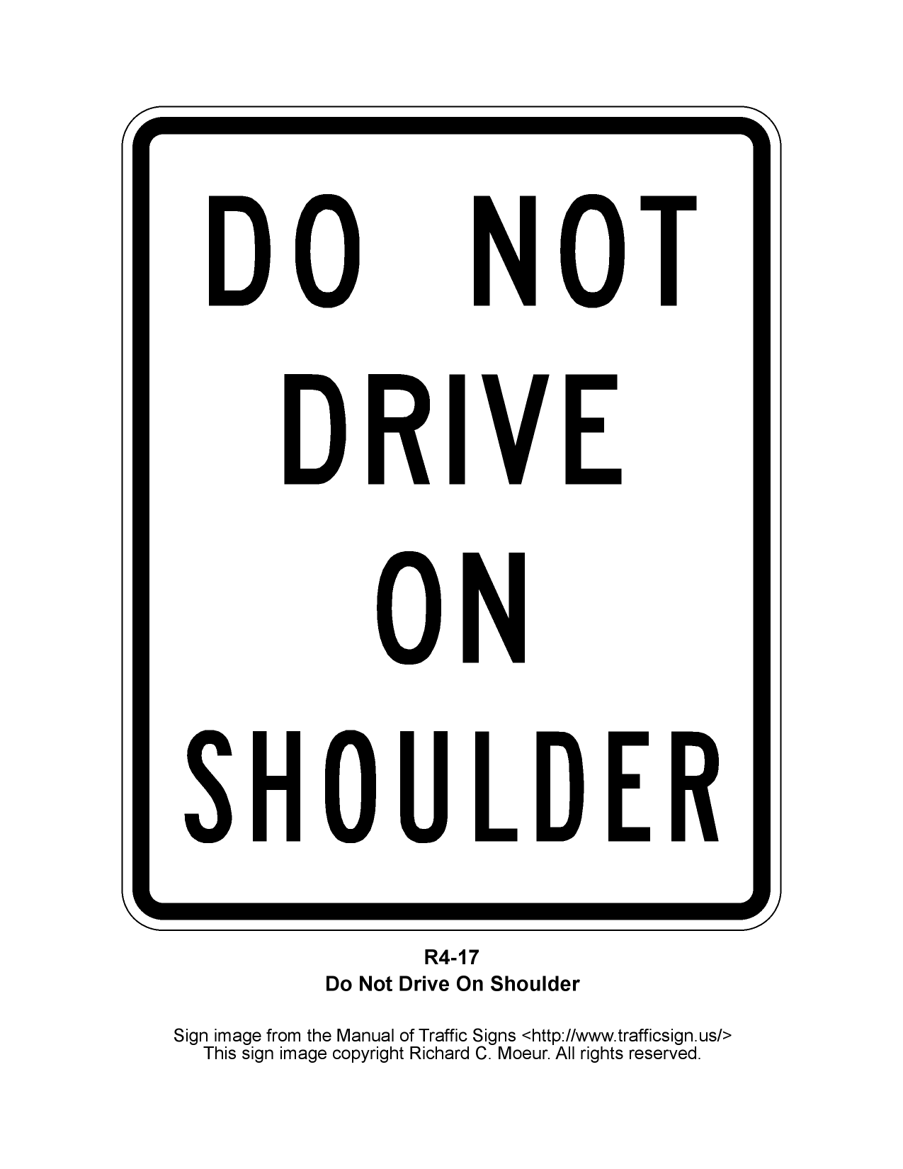 Manual of Traffic Signs - R4 Series Signs