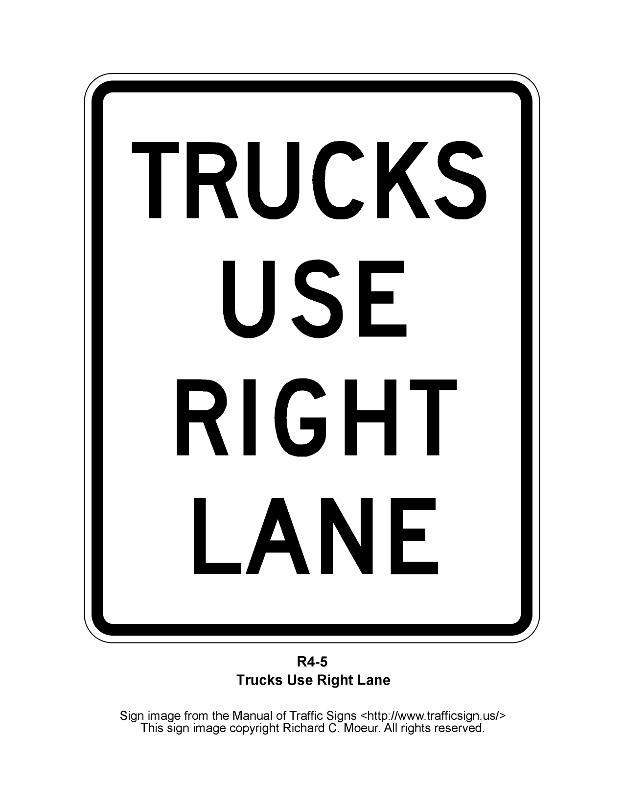 Manual of Traffic Signs - R4 Series Signs