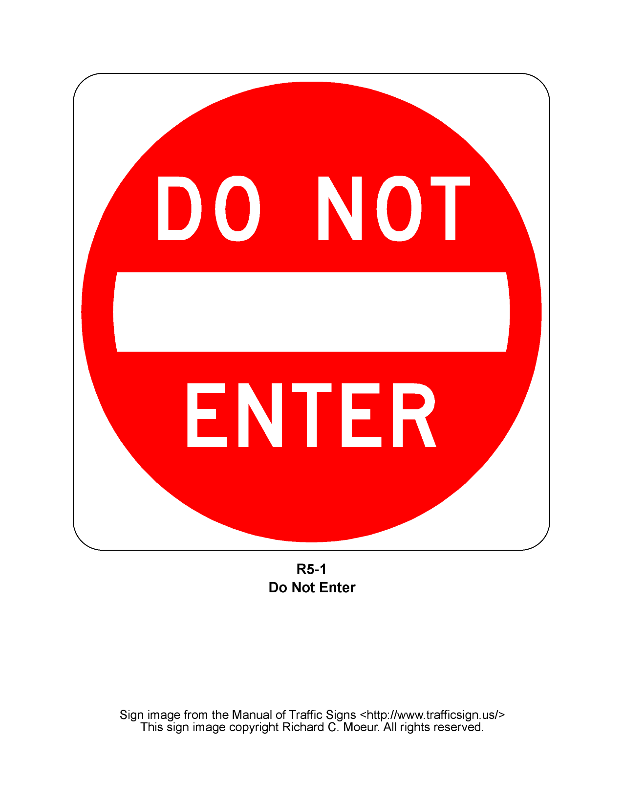 Manual of Traffic Signs - R5 Series Signs
