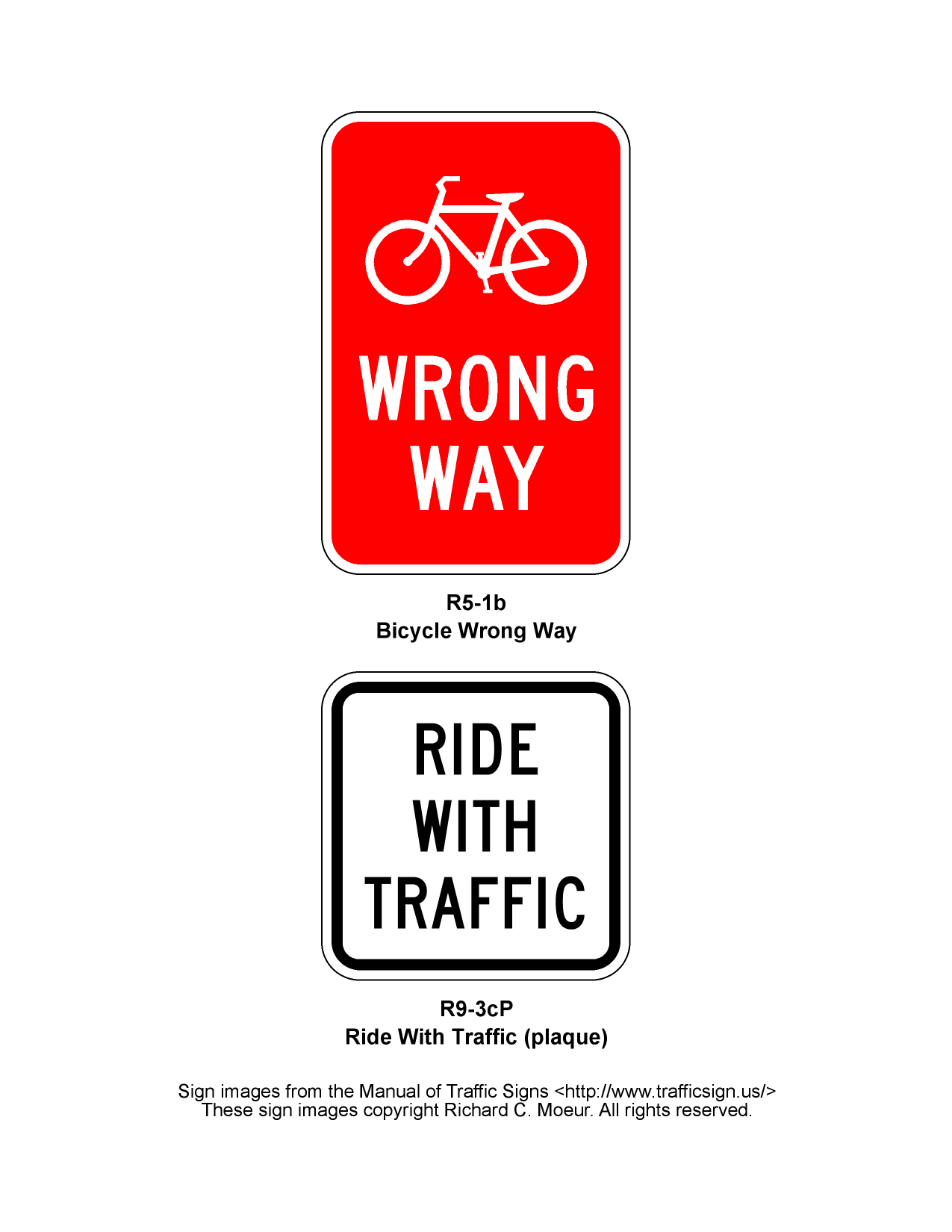 Manual of Traffic Signs - R5 Series Signs