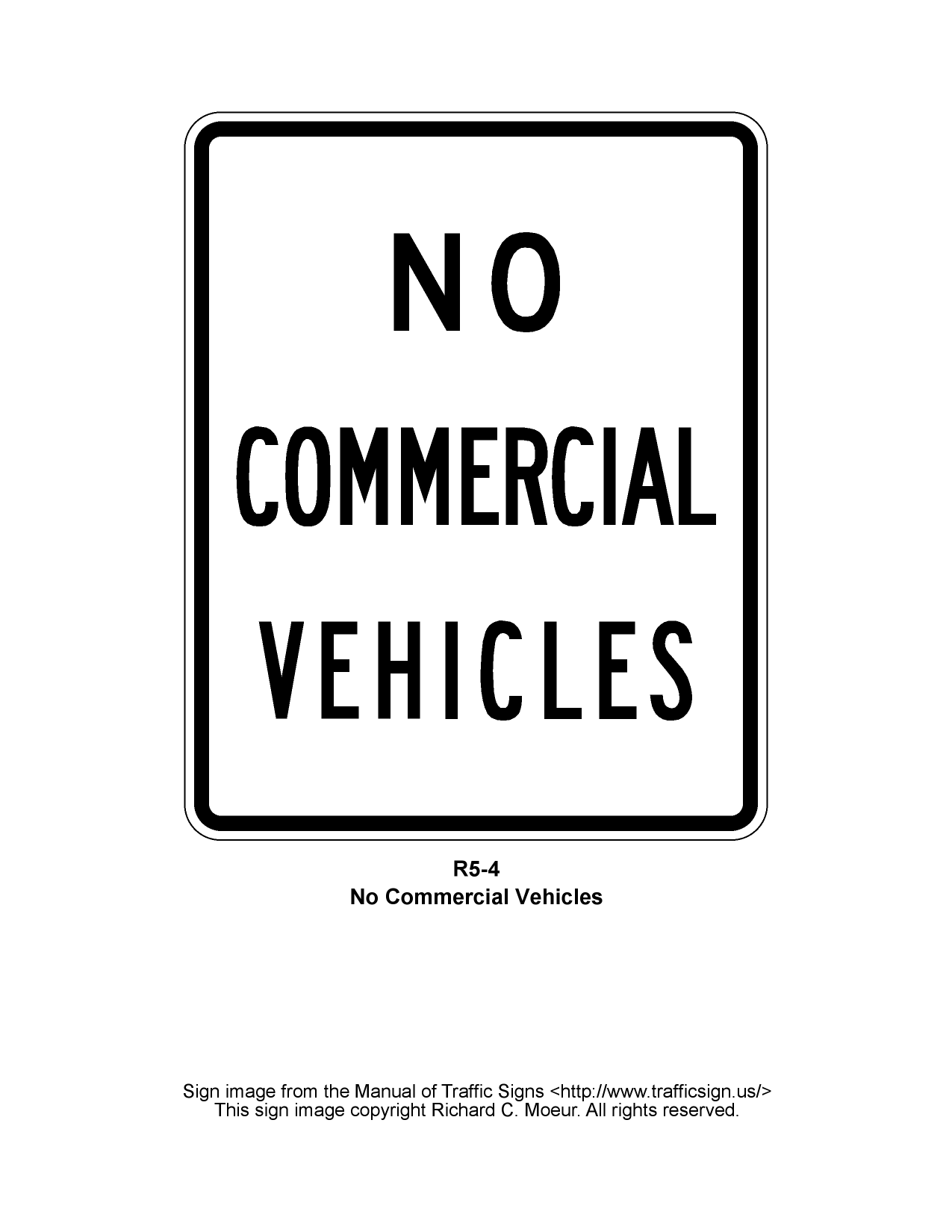 Manual of Traffic Signs - R5 Series Signs