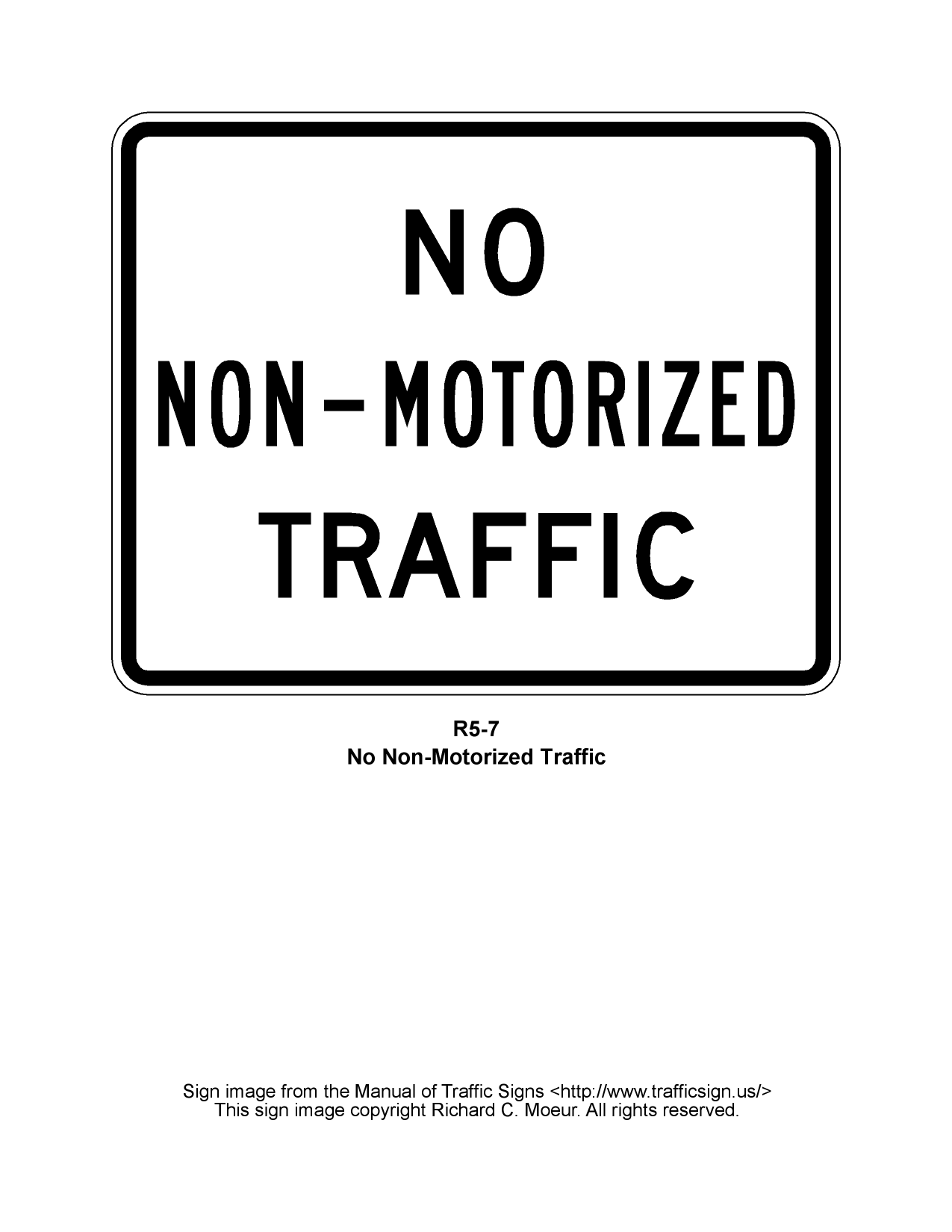Manual of Traffic Signs - R5 Series Signs