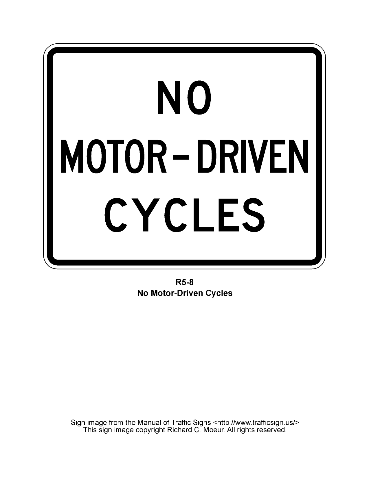 Manual of Traffic Signs - R5 Series Signs