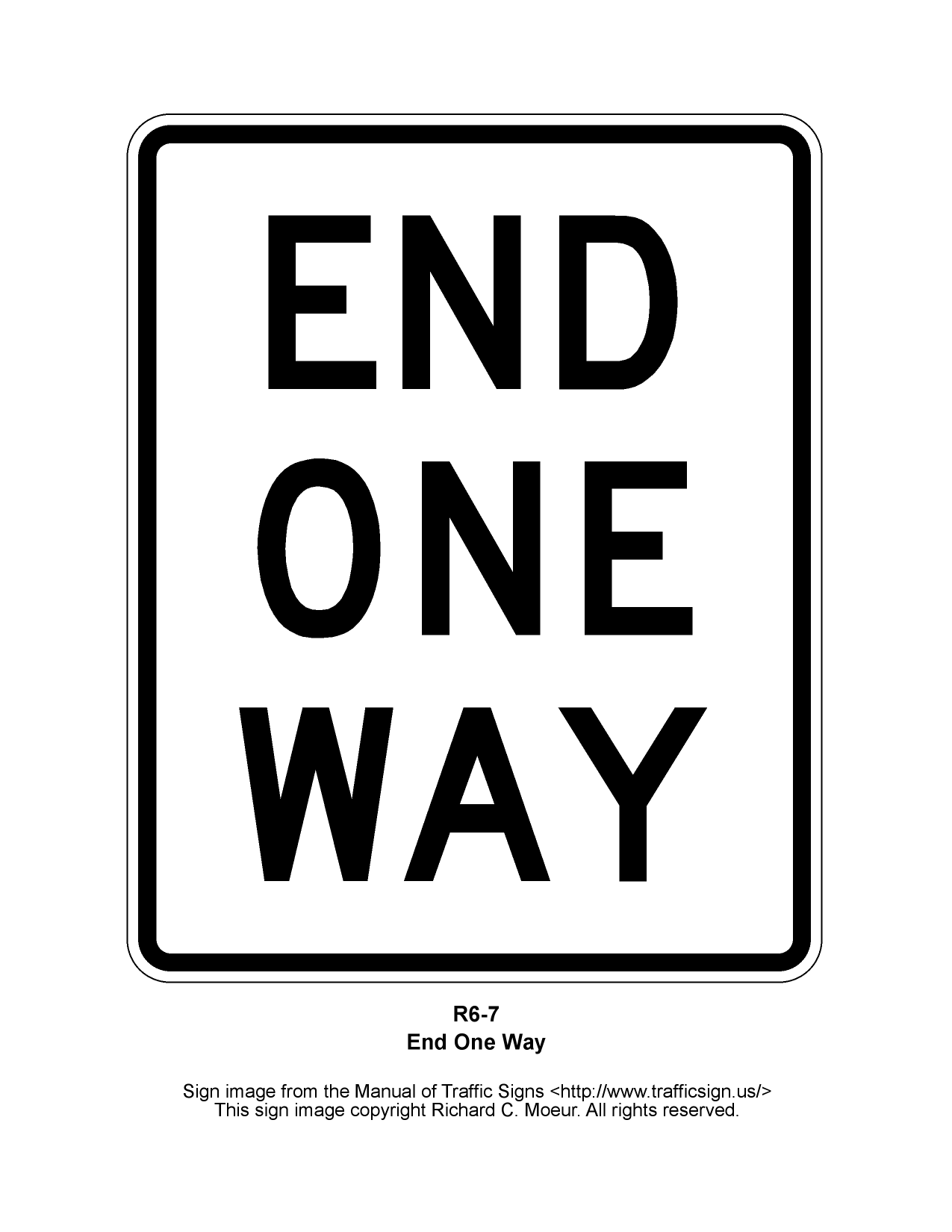 Manual of Traffic Signs - R6 Series Signs