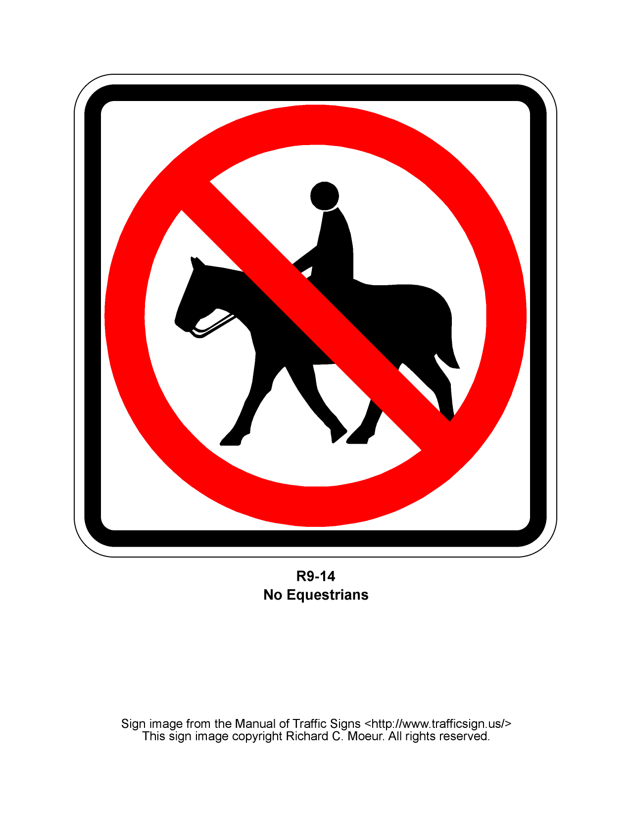 Manual of Traffic Signs - R9 Series Signs