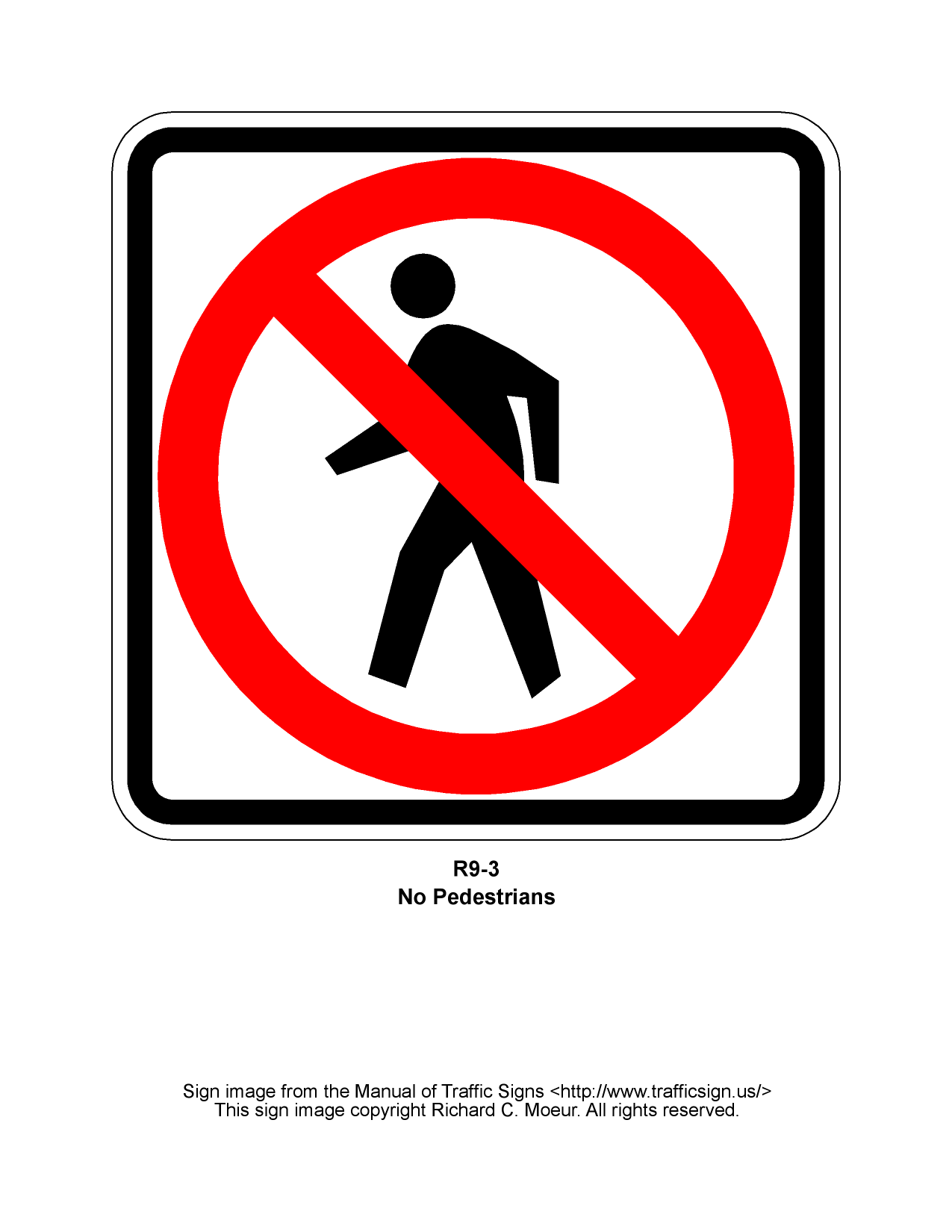 Manual of Traffic Signs - R9 Series Signs