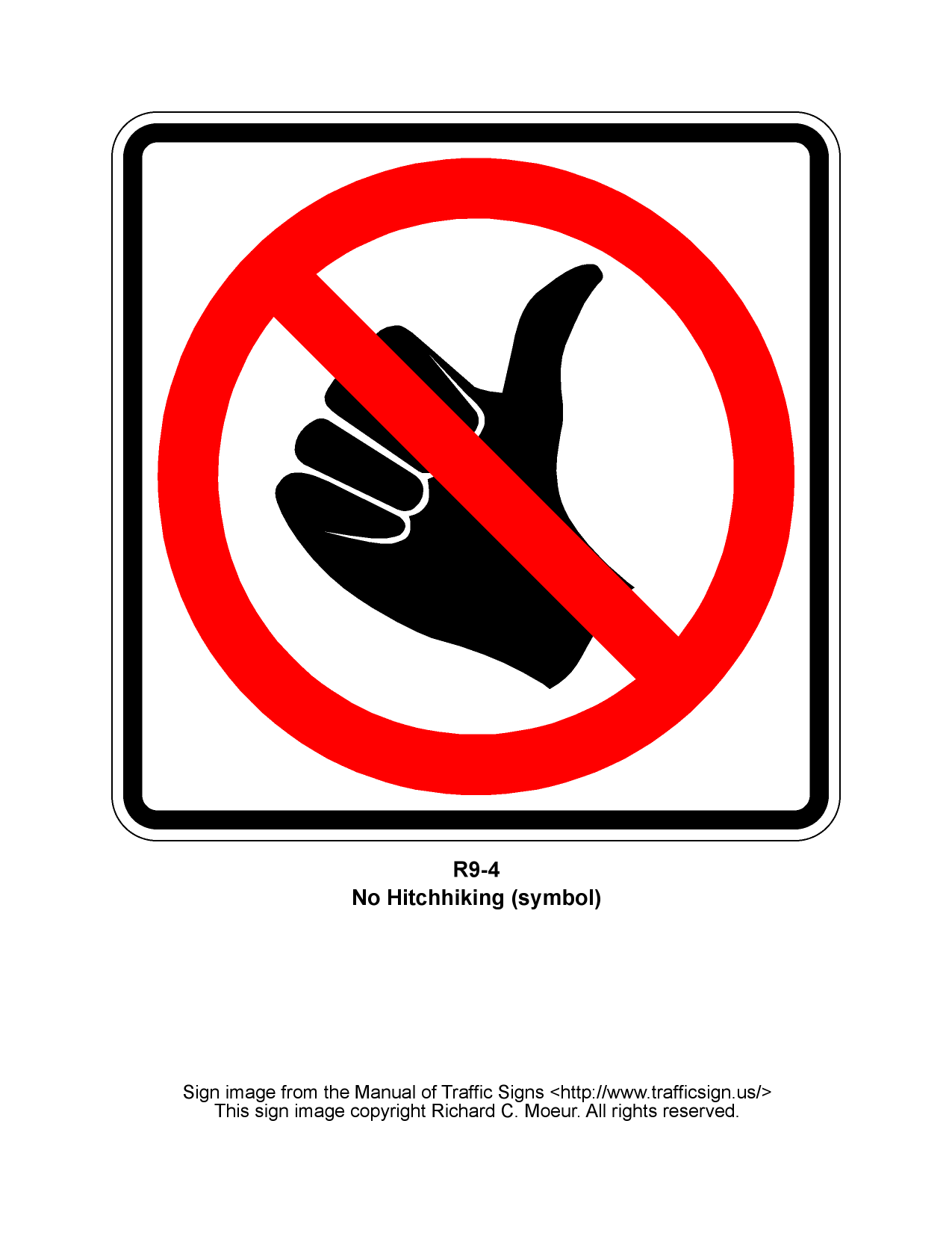 Manual of Traffic Signs - R9 Series Signs