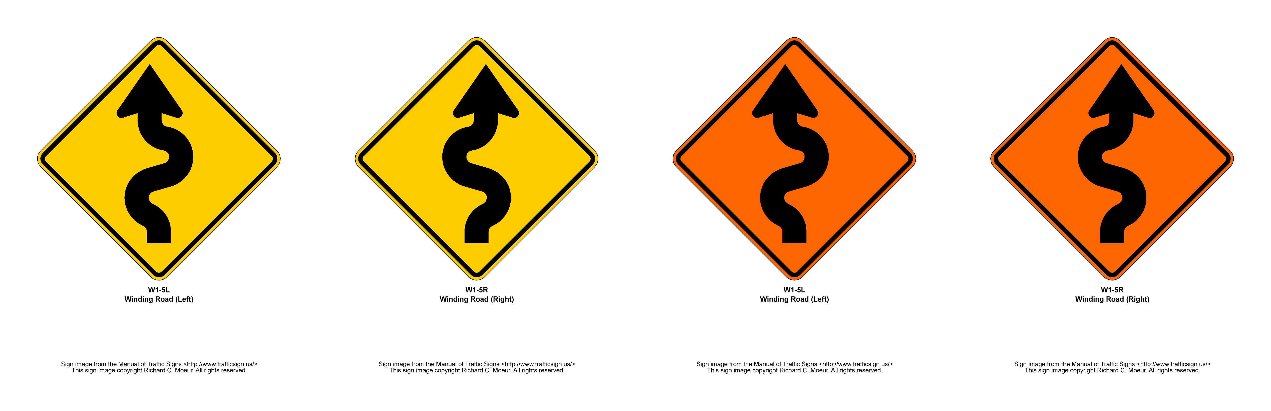 Manual of Traffic Signs - W1 Series Signs