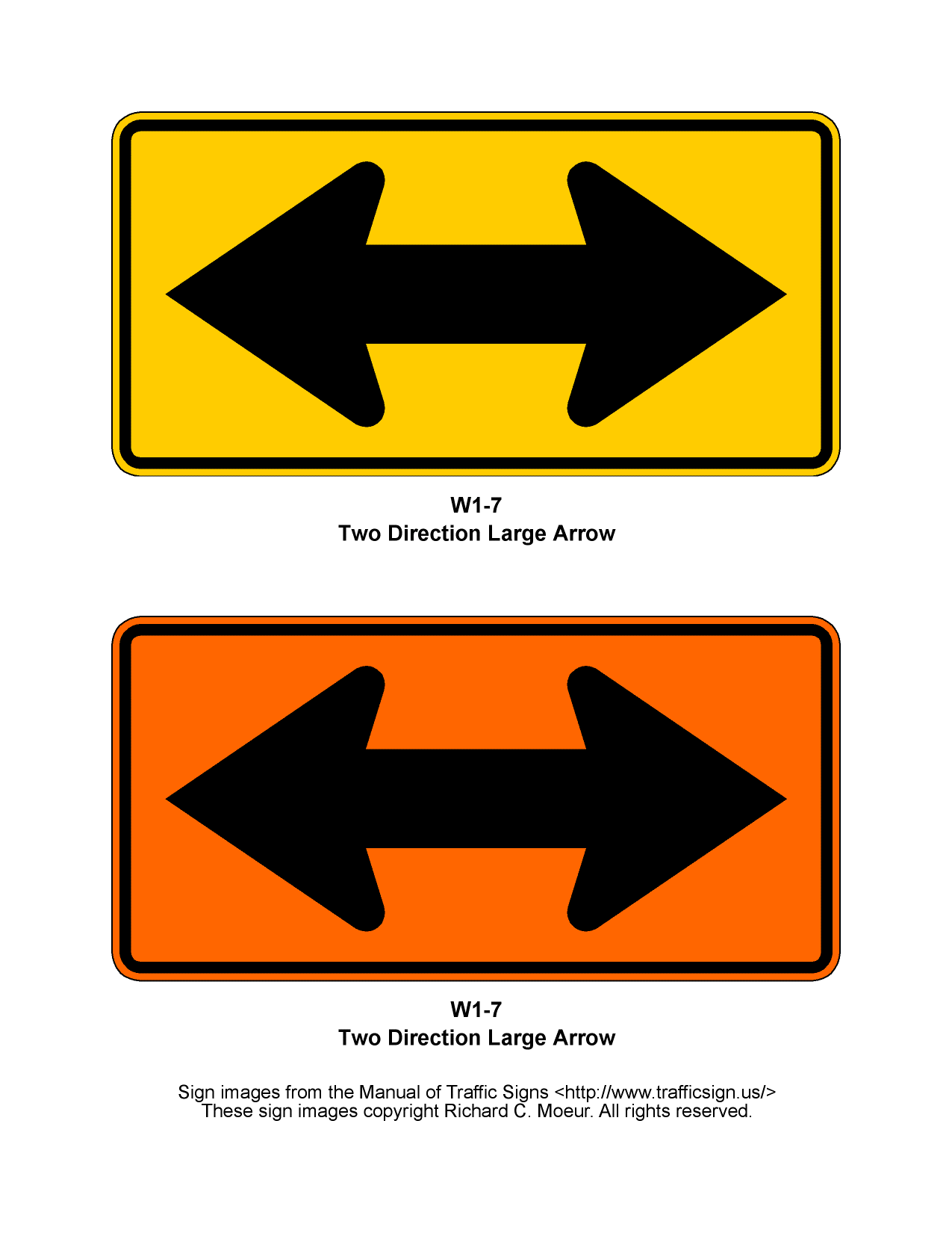 Manual of Traffic Signs - W1 Series Signs