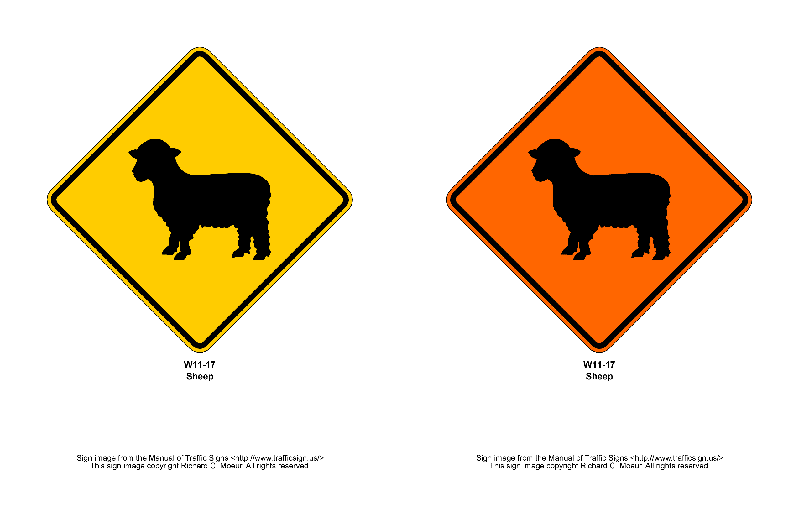 Manual of Traffic Signs - W11 Series Signs