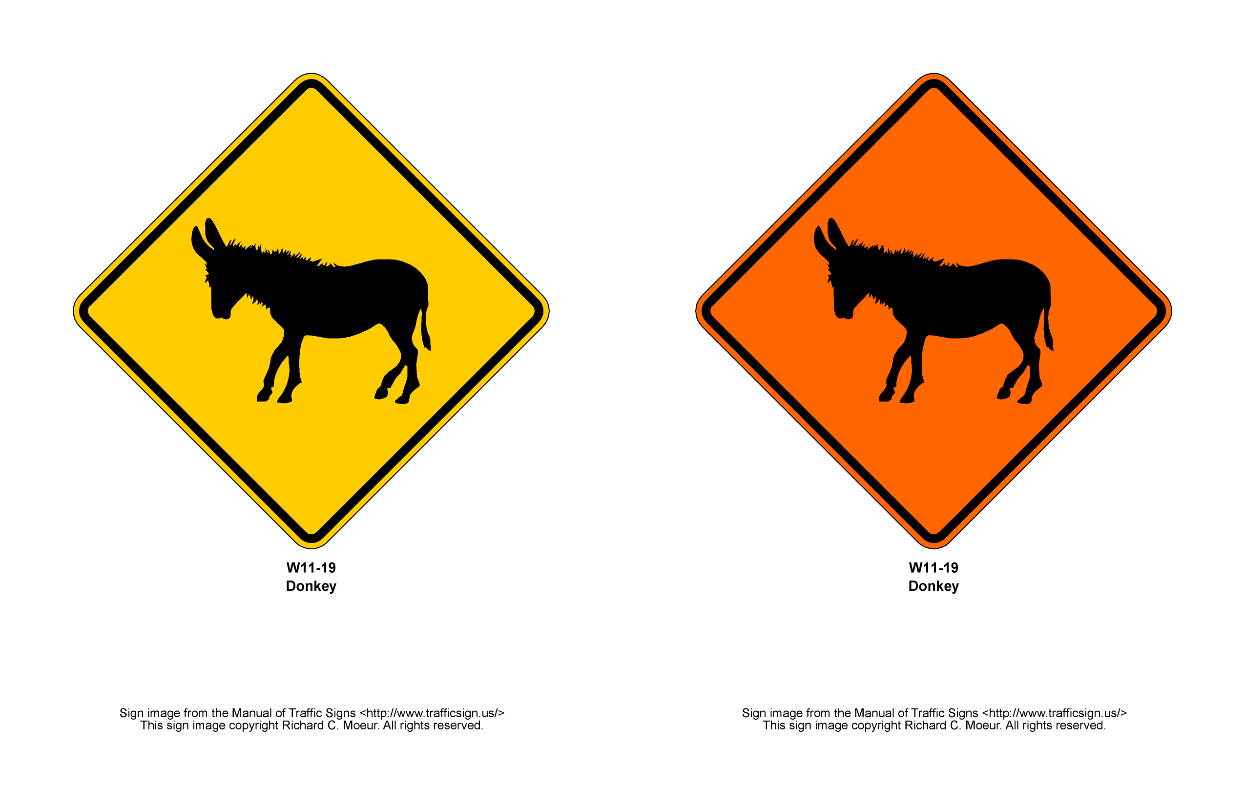 Manual of Traffic Signs - W11 Series Signs
