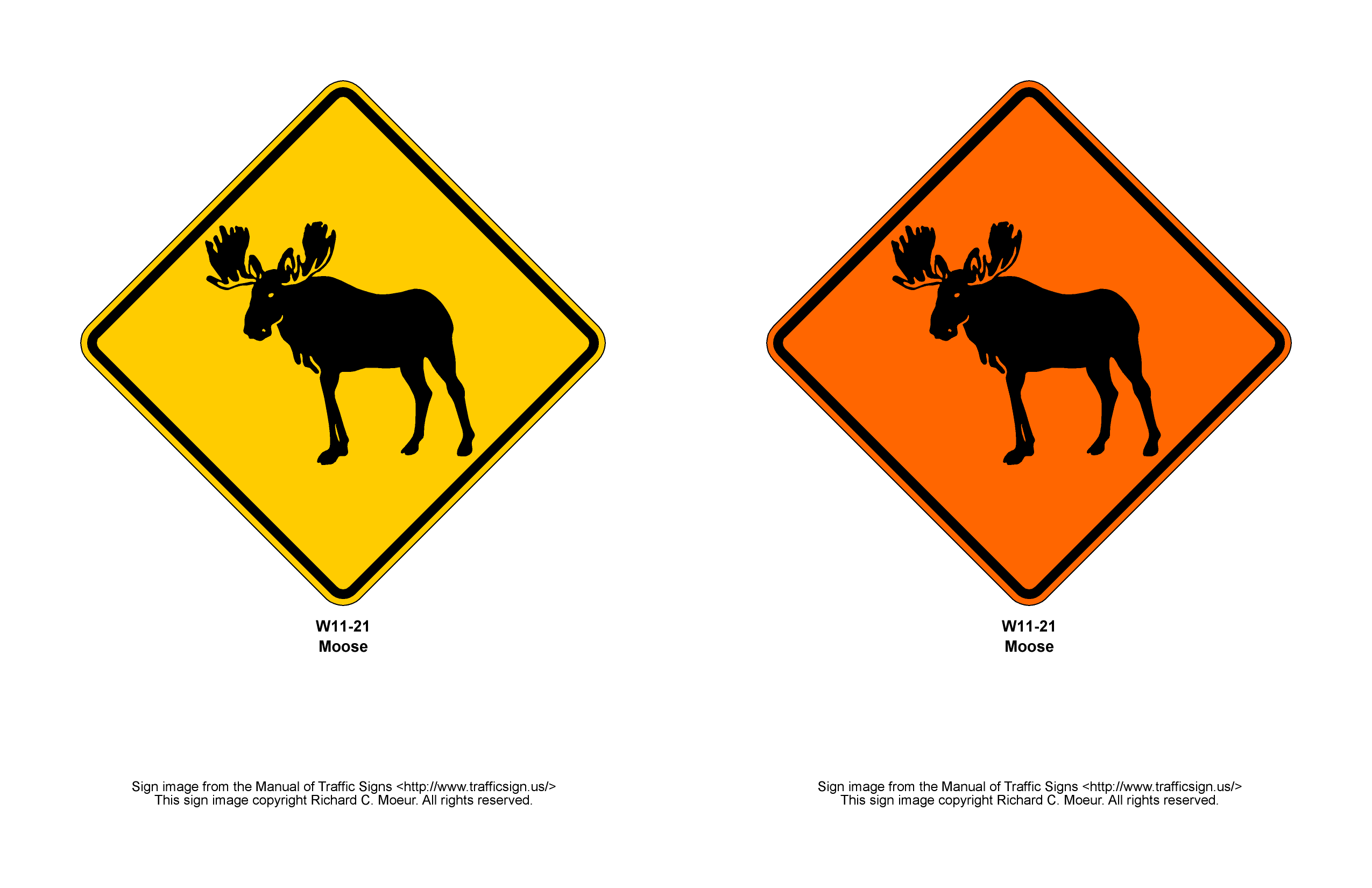 Manual of Traffic Signs - W11 Series Signs