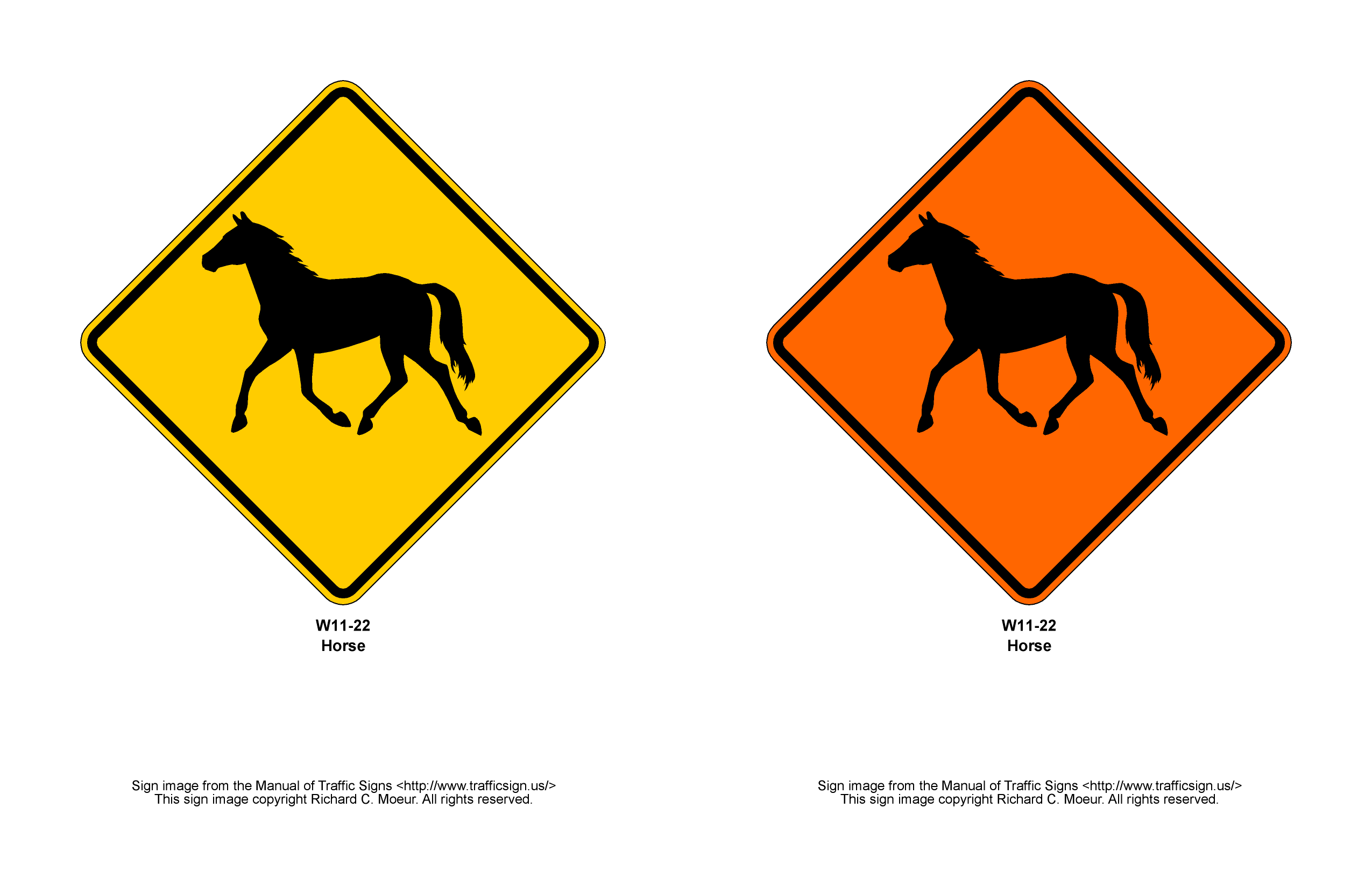 Manual of Traffic Signs - W11 Series Signs