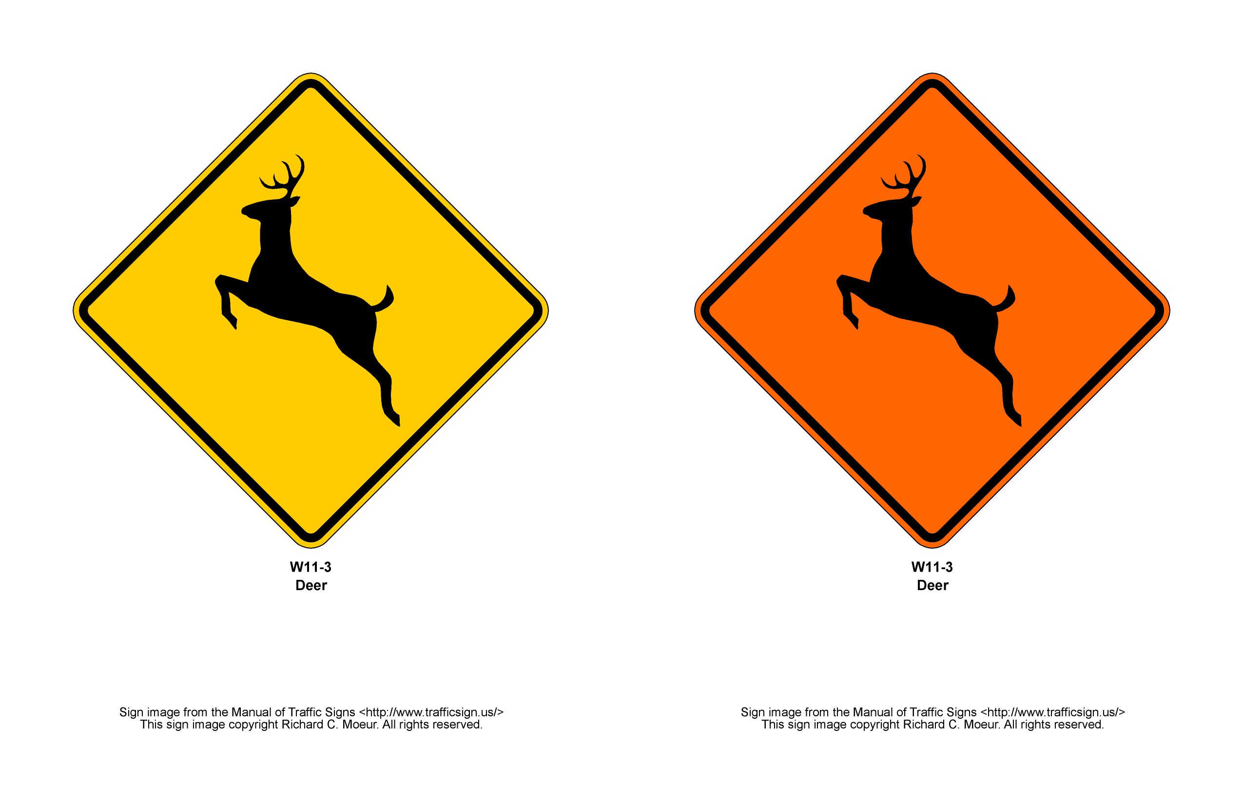 Manual of Traffic Signs - W11 Series Signs