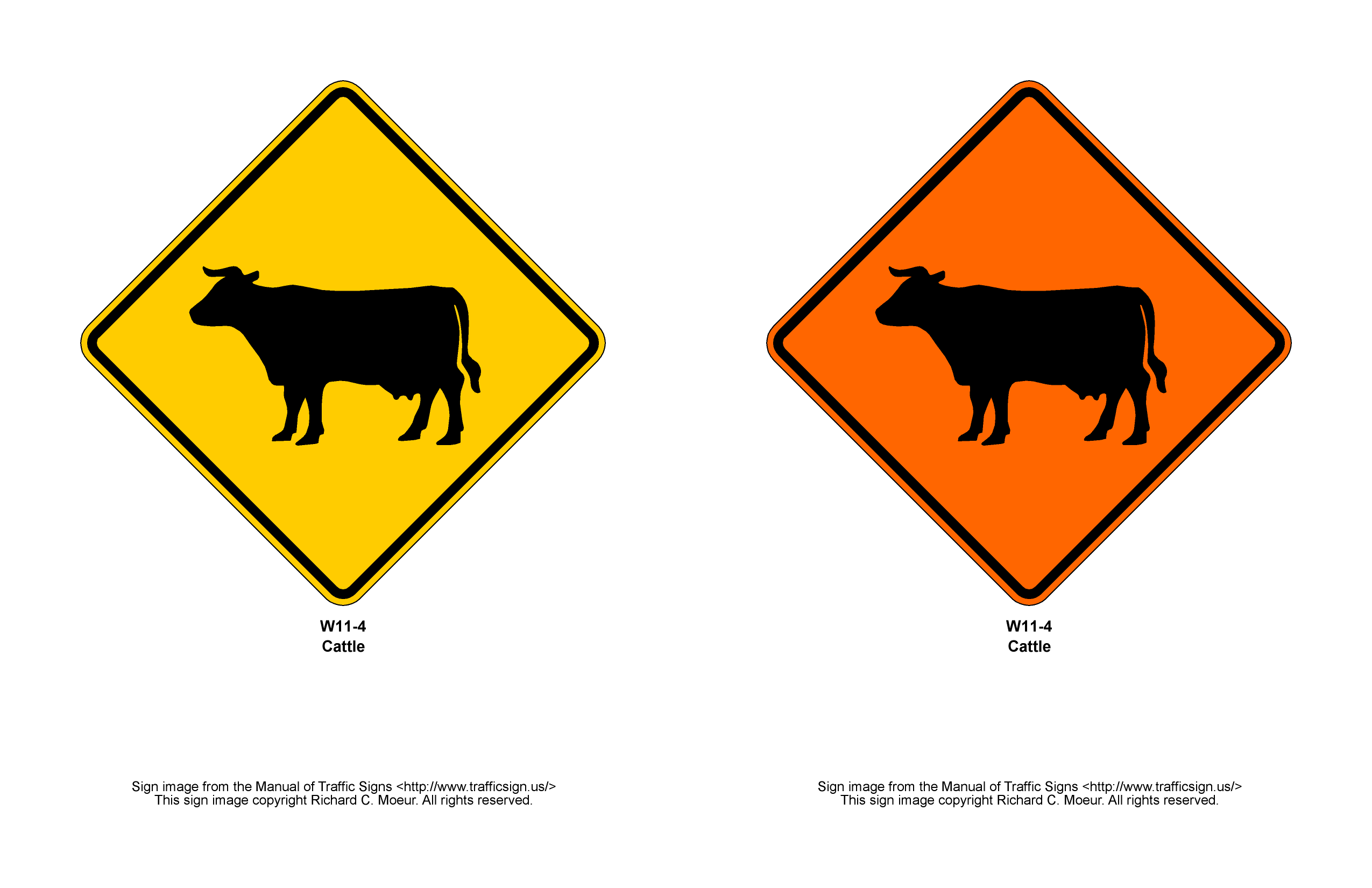 Manual of Traffic Signs - W11 Series Signs