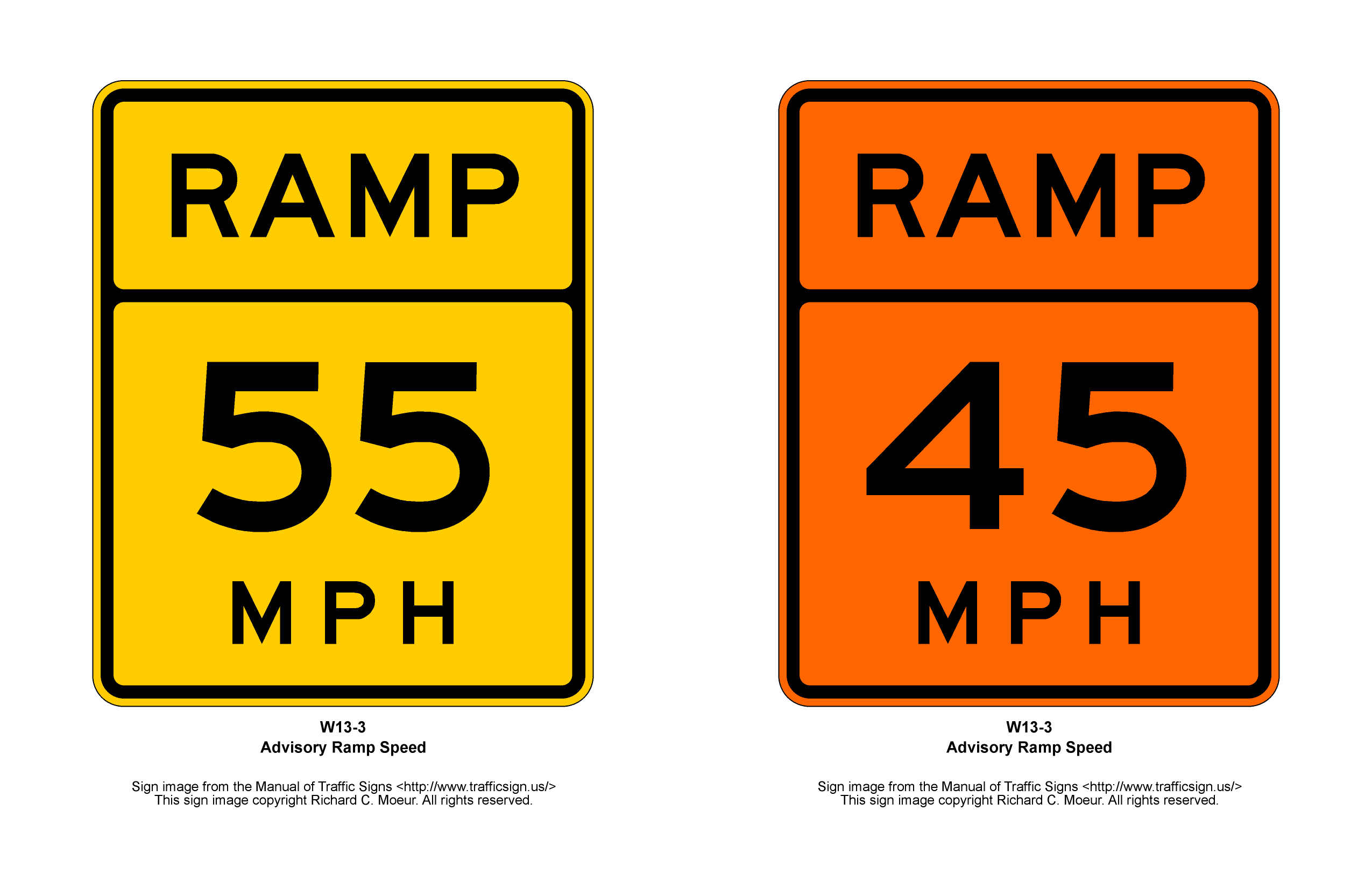 Manual of Traffic Signs - W13 Series Signs