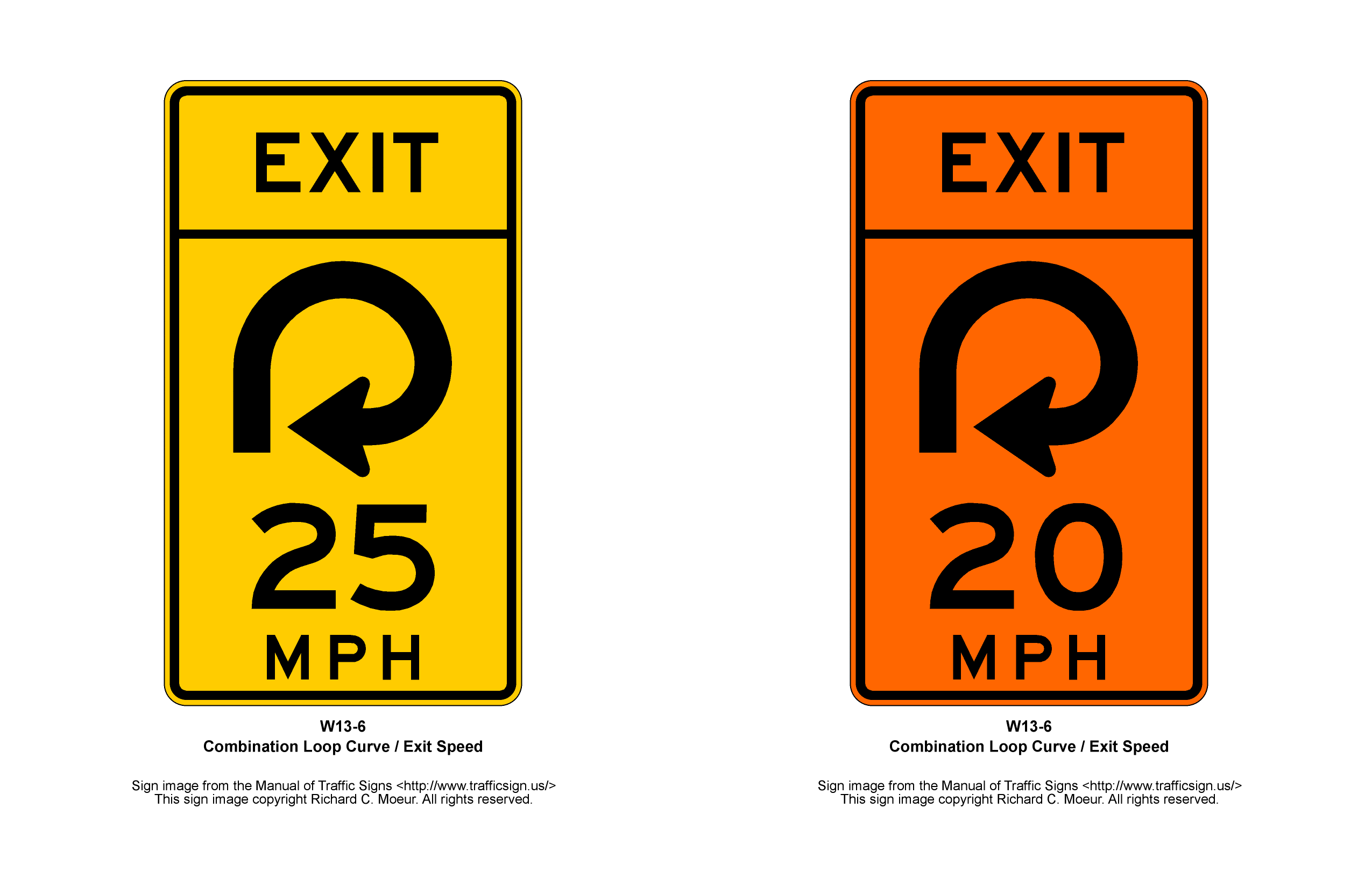 Manual of Traffic Signs - W13 Series Signs