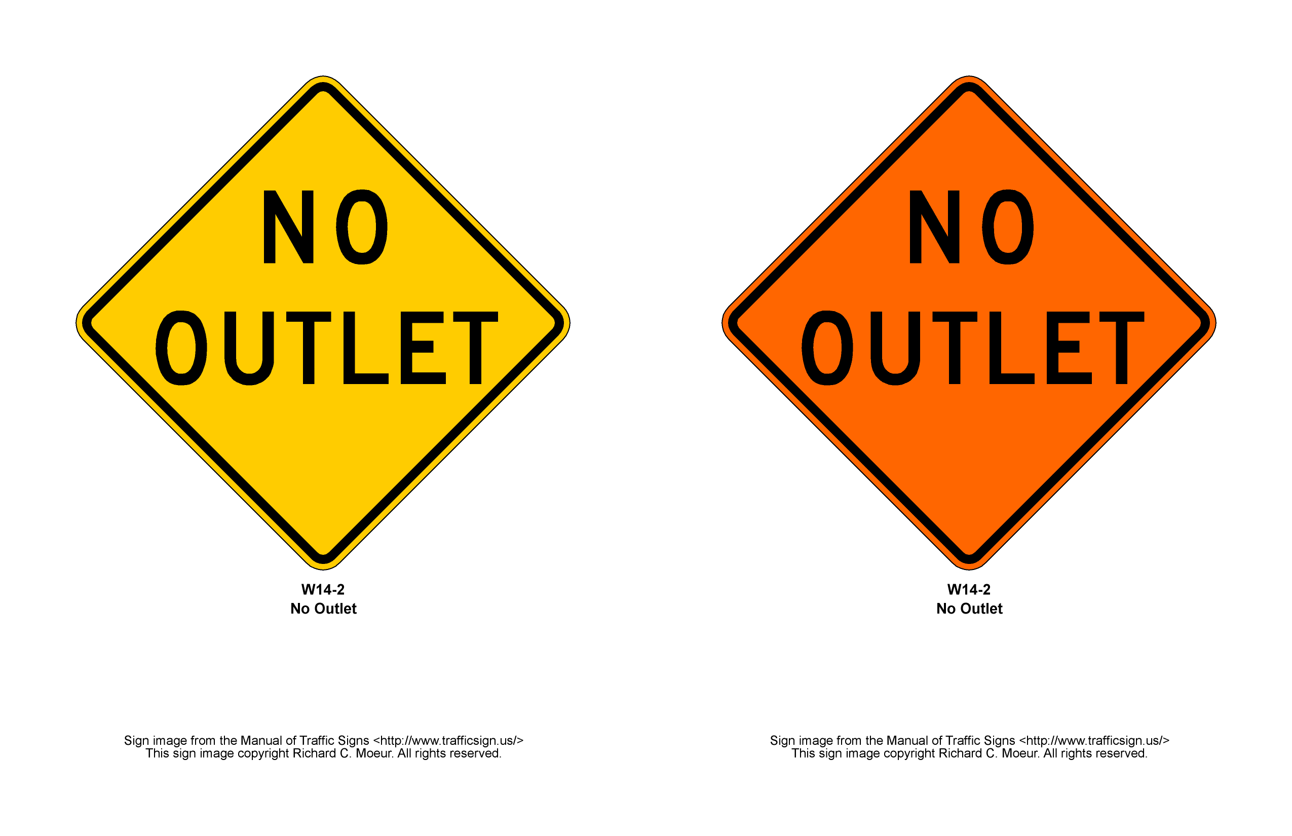 Manual of Traffic Signs - W14 Series Signs