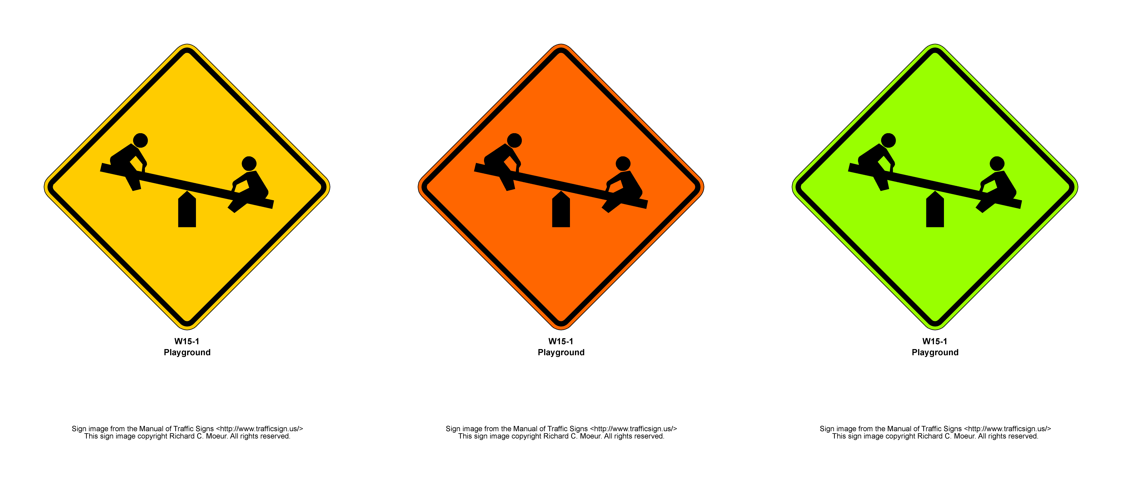 Manual of Traffic Signs - W15 Series Signs