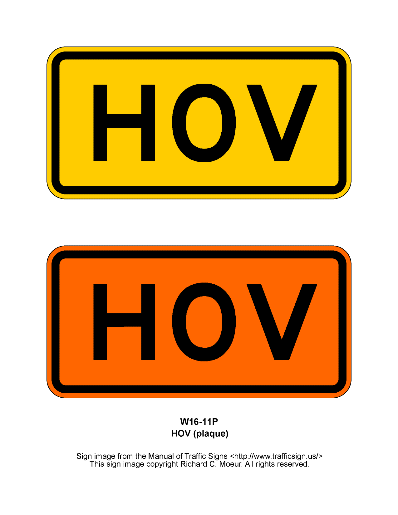 Manual of Traffic Signs - W16 Series Signs