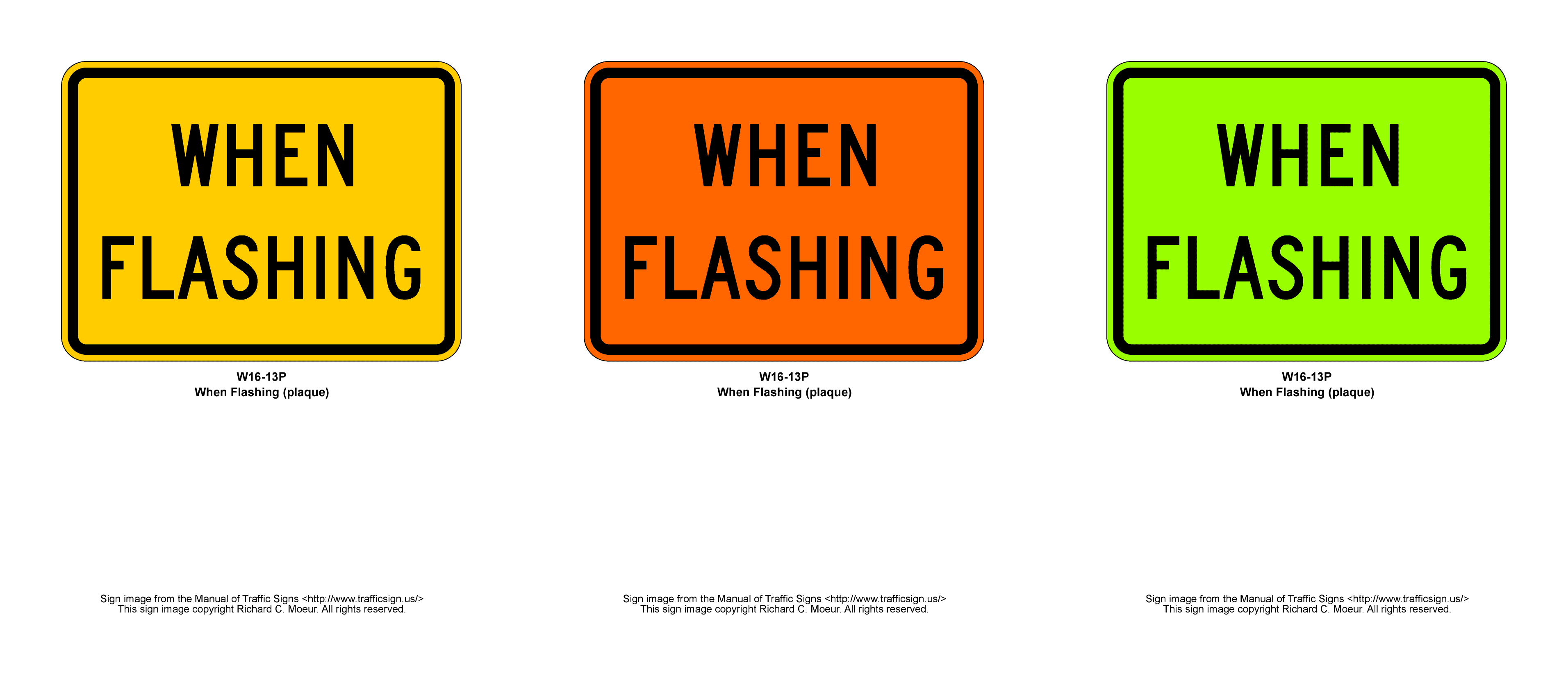 Manual of Traffic Signs - W16 Series Signs