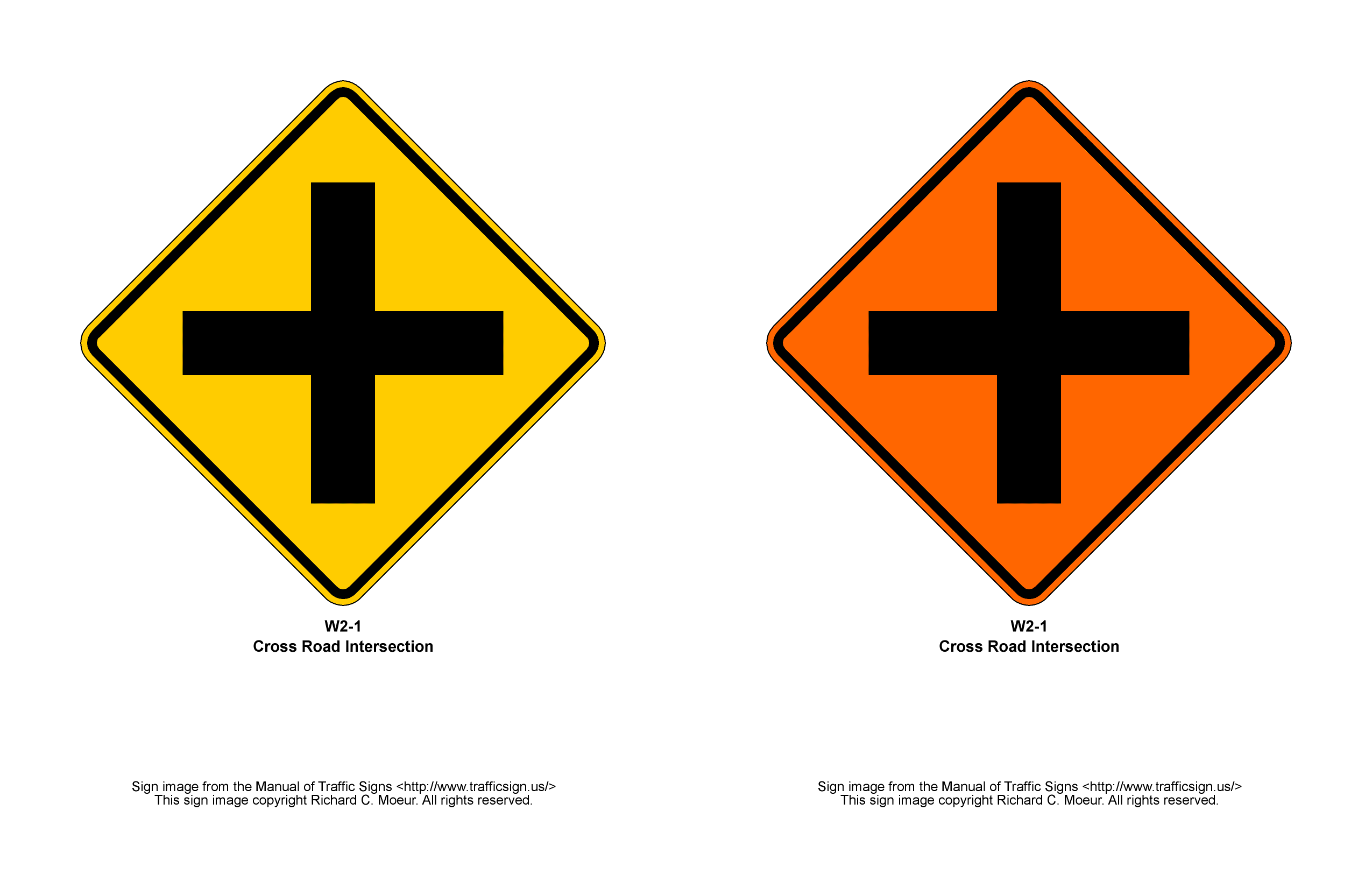 Manual of Traffic Signs - W2 Series Signs