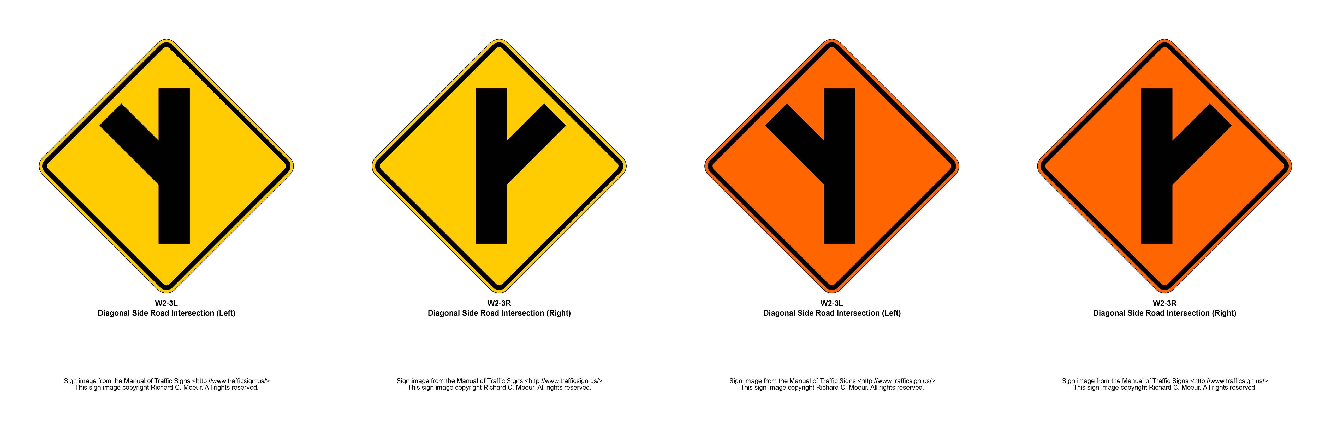 Manual of Traffic Signs - W2 Series Signs