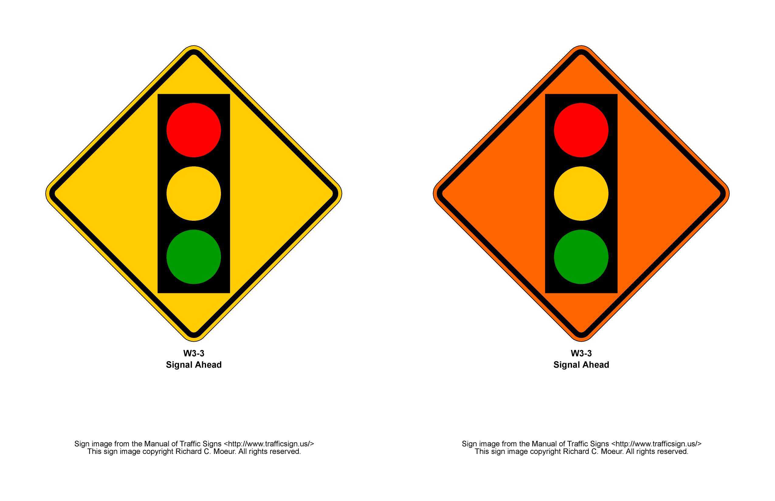 Manual of Traffic Signs - W3 Series Signs